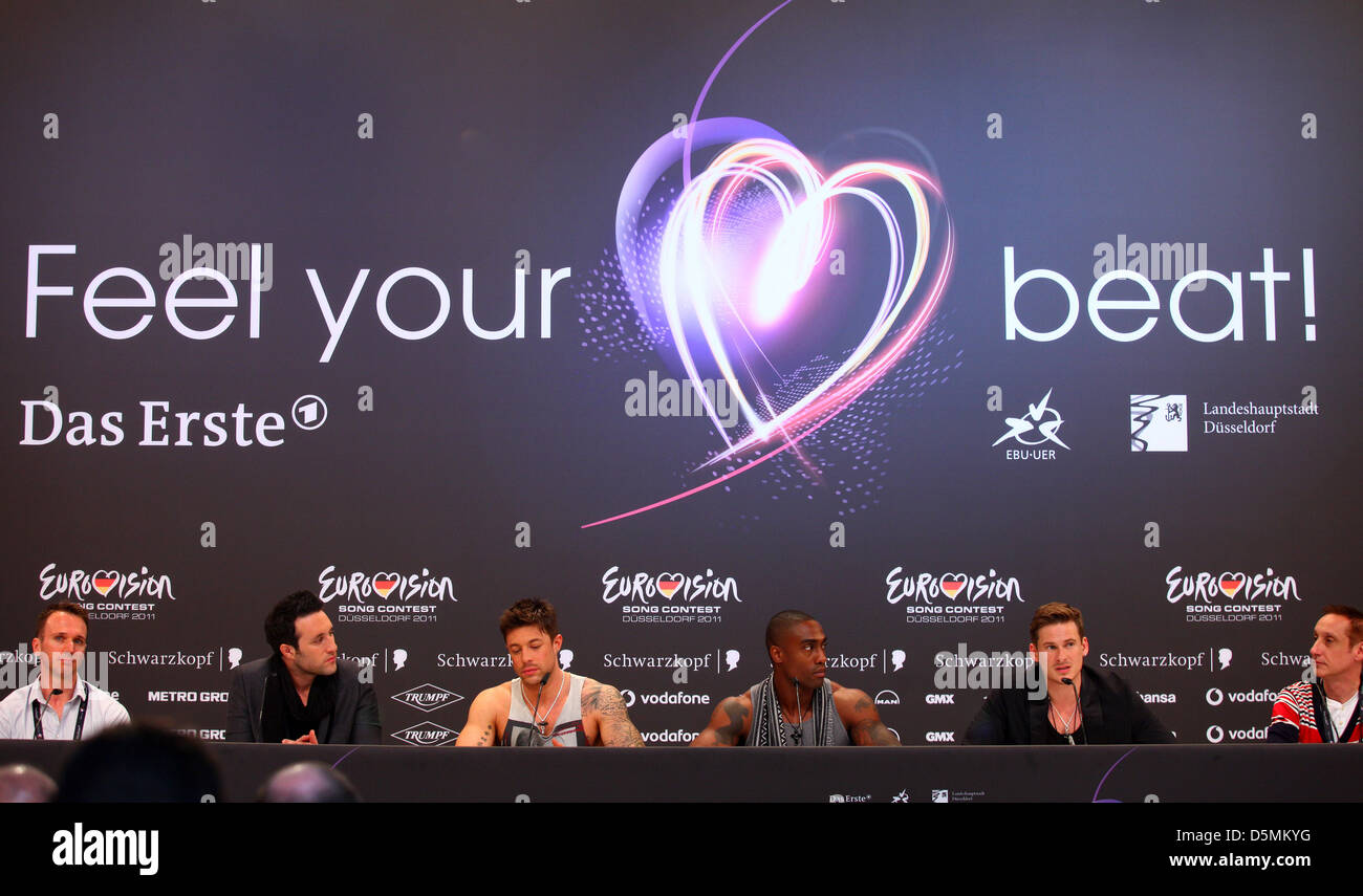 Blue at a press conference for the Eurovision Song Contest (Grand Prix ...