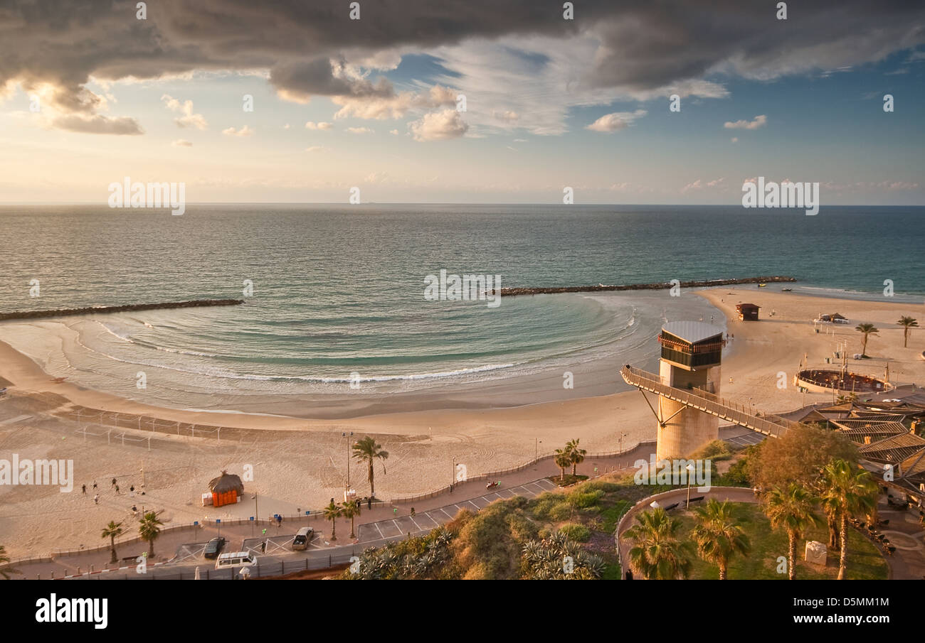 Sunrise on mediterranean sea, Israel, Natanya Stock Photo - Alamy