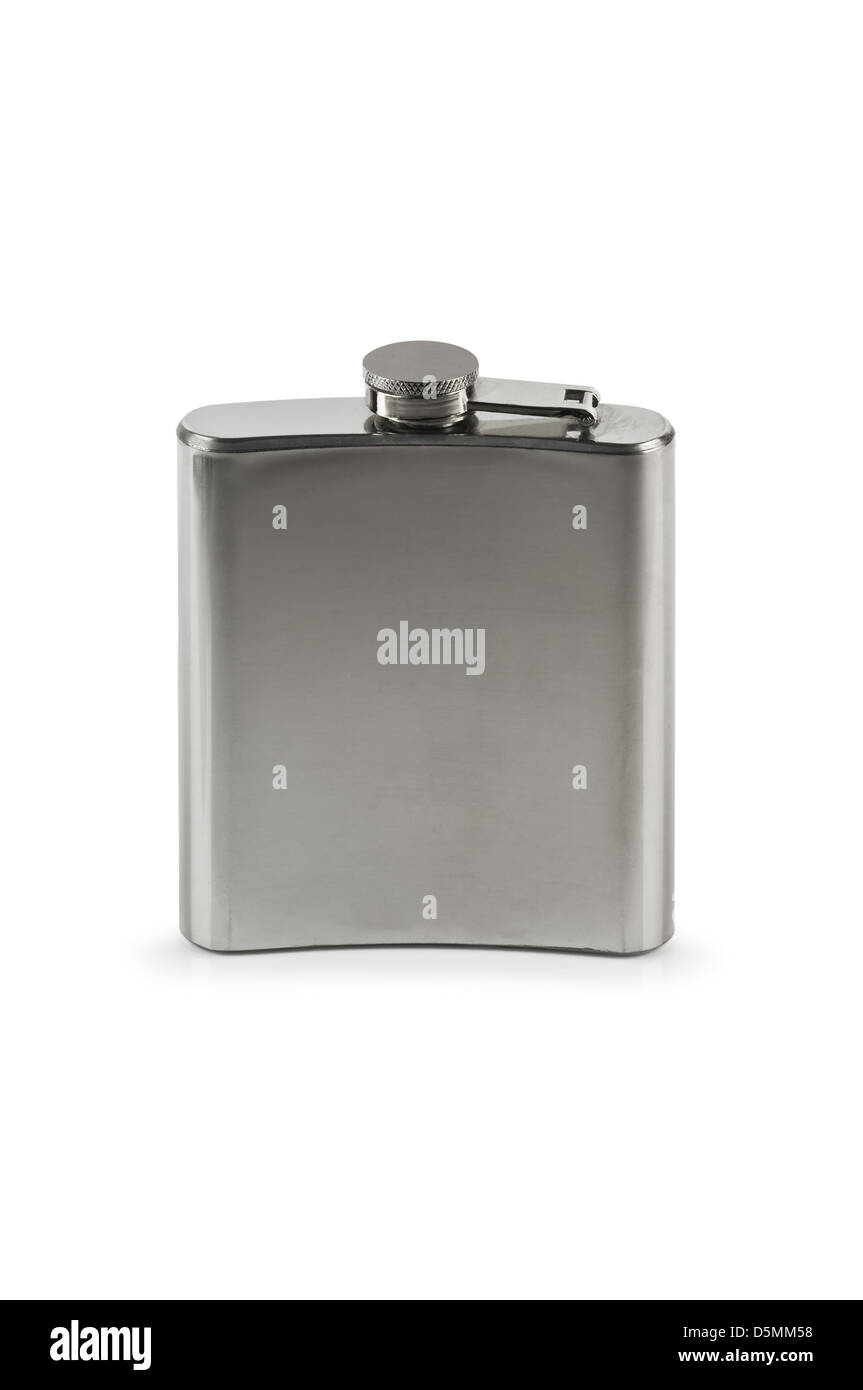 steel flask isolated on white Stock Photo - Alamy