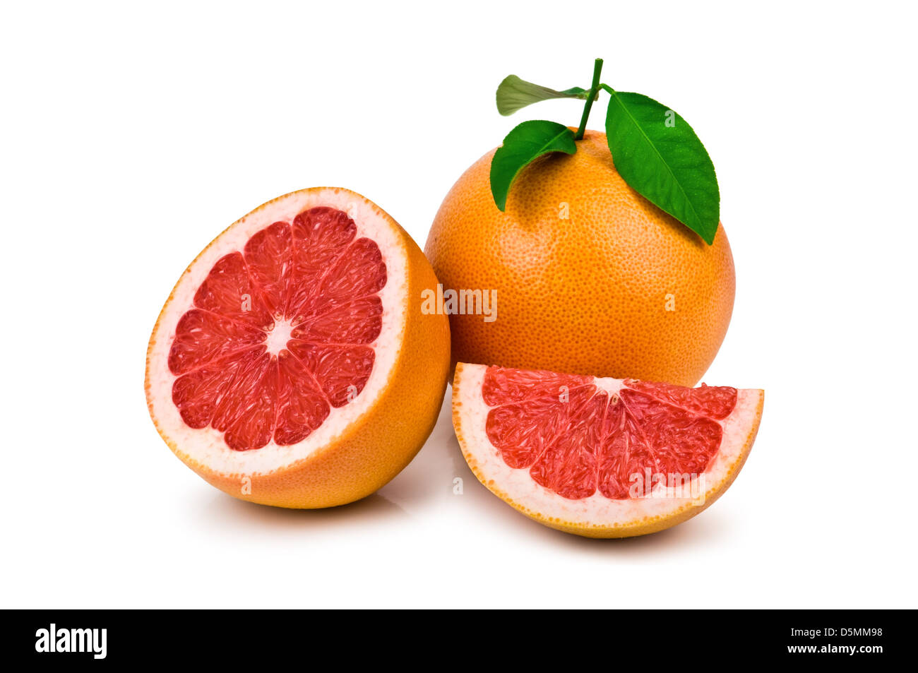 grapefruit with leaf isolated on white Stock Photo - Alamy