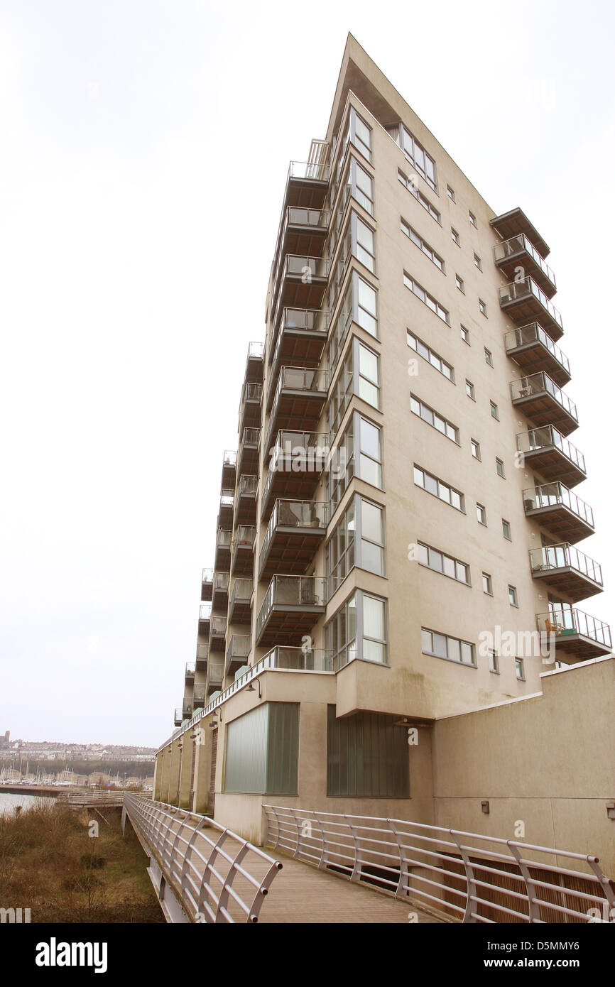 newly built block of flats in Cardiff, down by the bay, these may ...