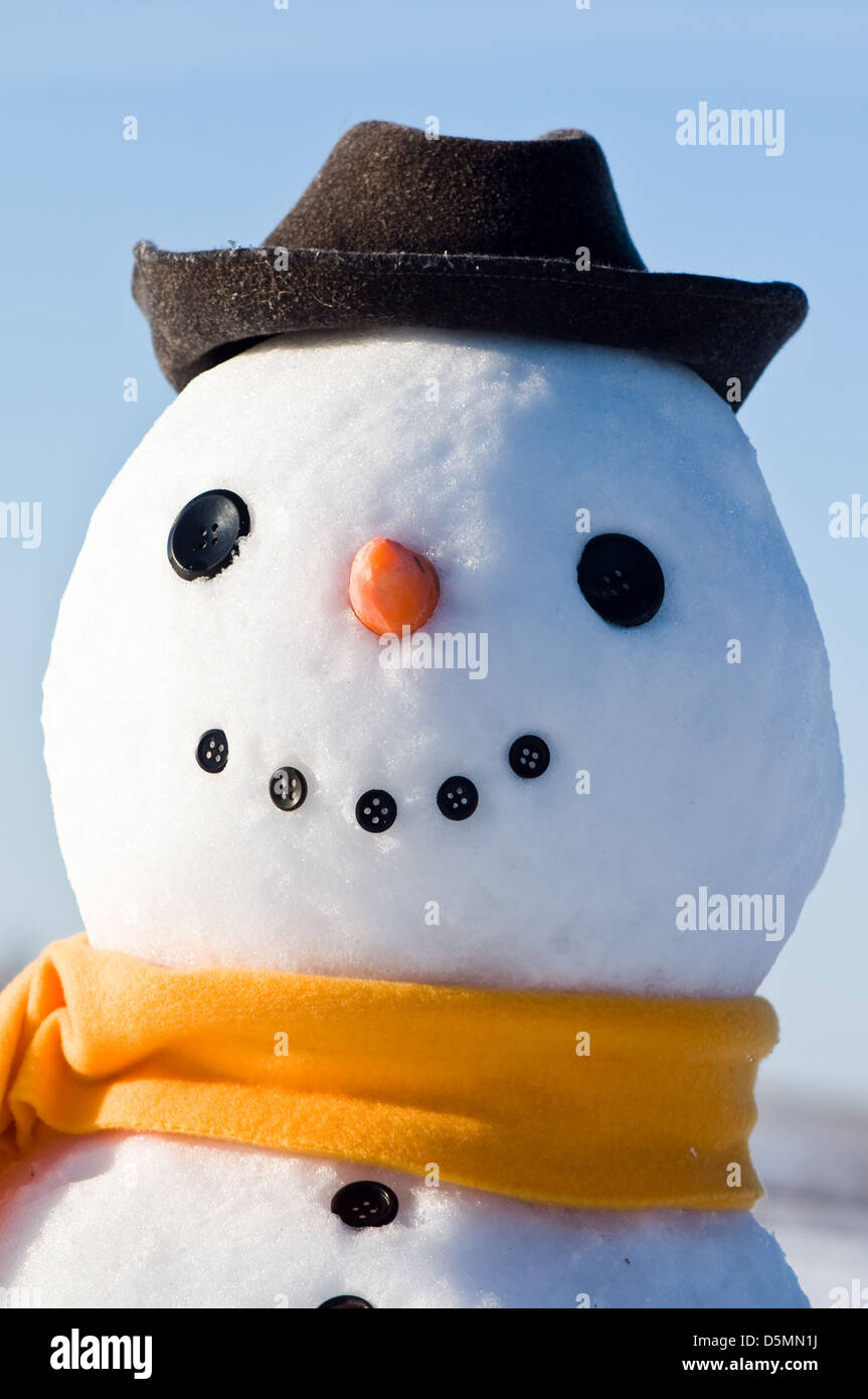 cute snowman portrait close up Stock Photo - Alamy