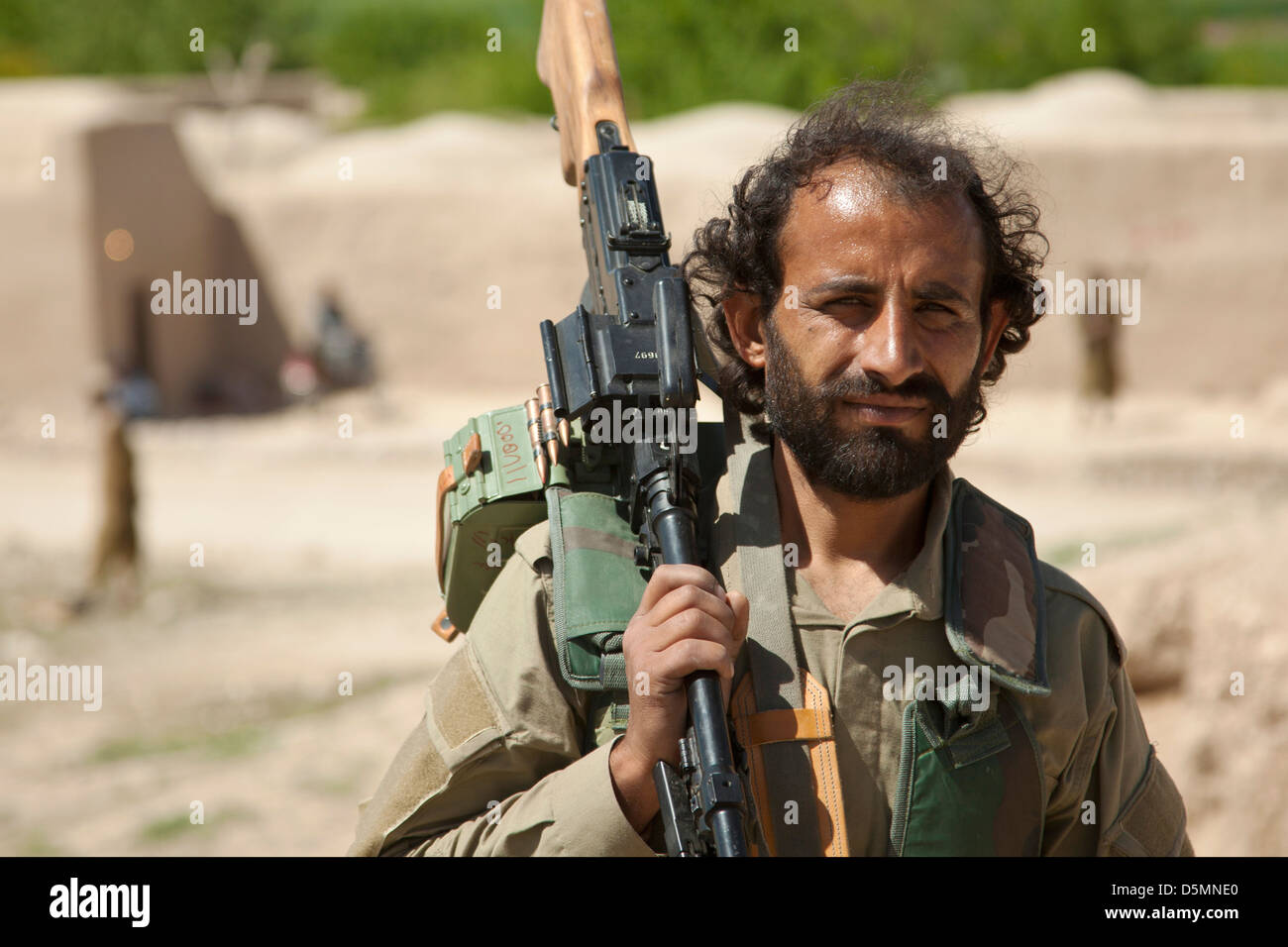 An Afghan Local Policeman at a new checkpoint April 3, 2013 in the ...
