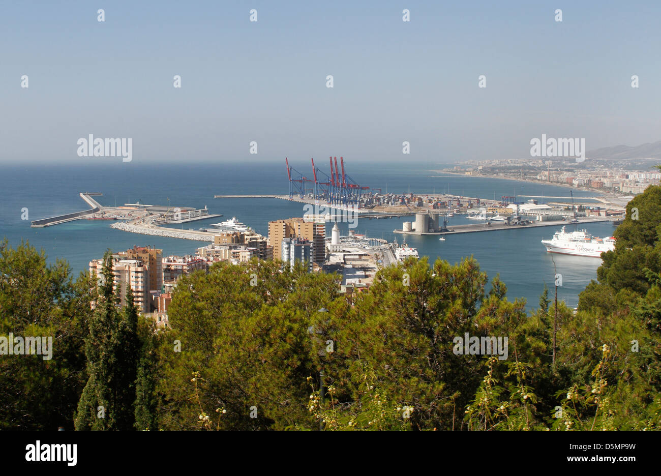 The Spanish city of Malaga, detail on commercial load and unload ...