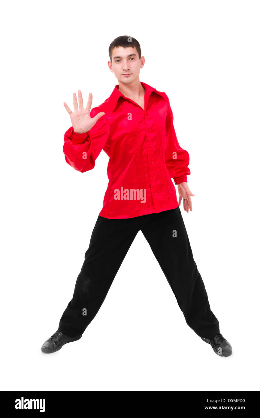 friendly smiling dancer showing some movements Stock Photo - Alamy