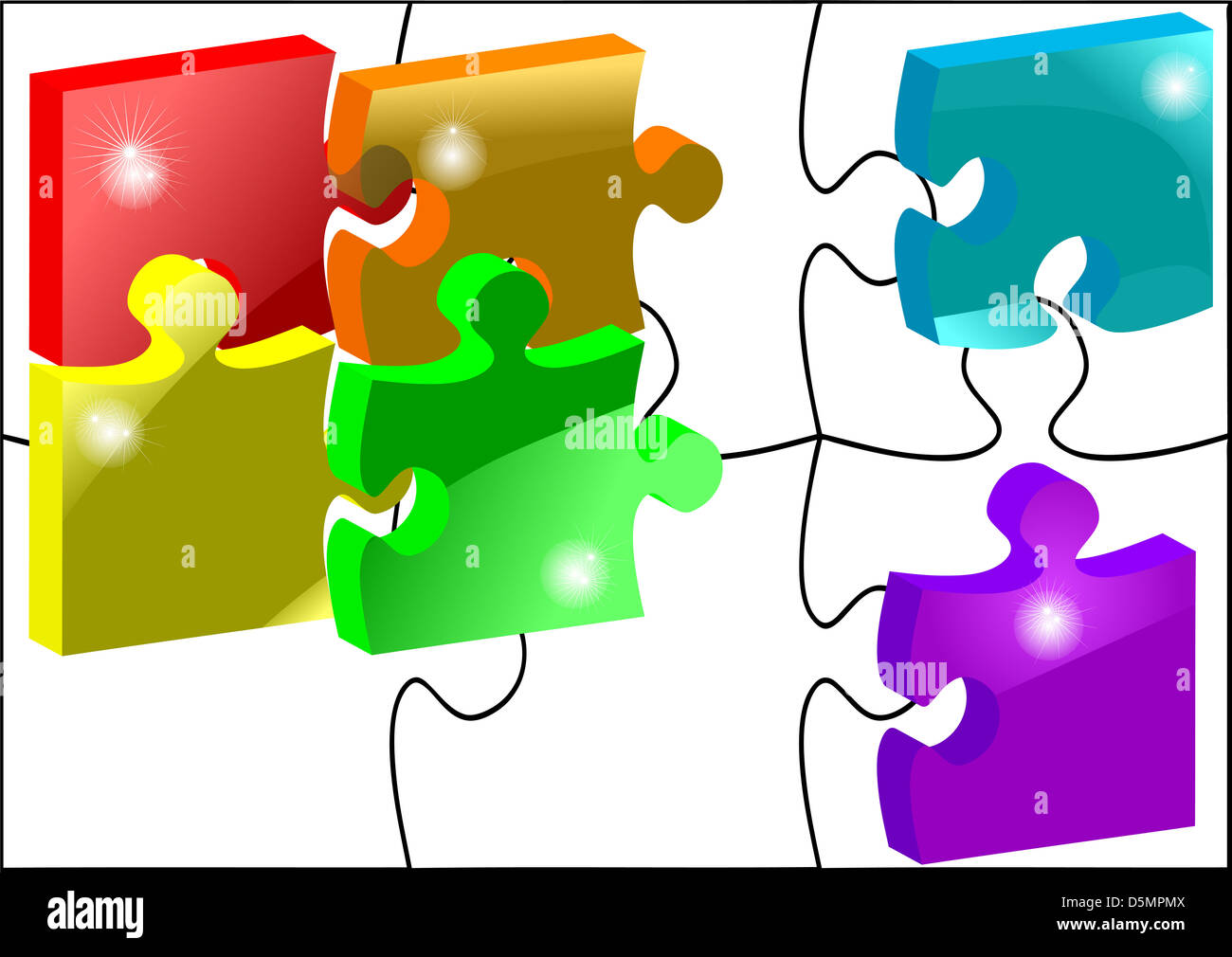 illustration of a jigsaw puzzle Stock Photo - Alamy