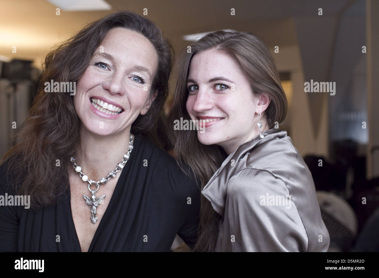 Designer Anja Gockel and her daughter Isabel Brenner at a makeup and ...