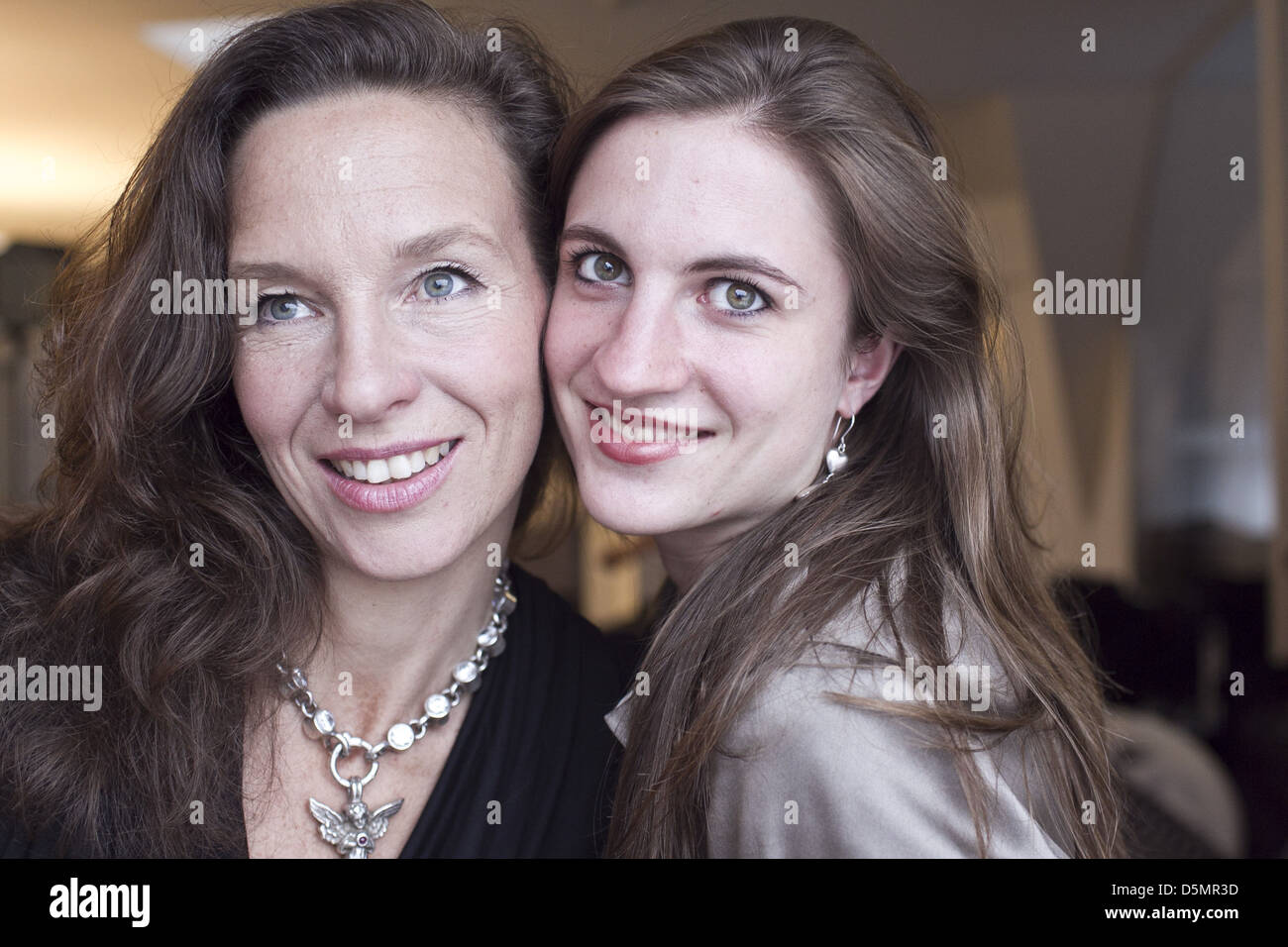 Designer Anja Gockel and her daughter Isabel Brenner at a makeup and ...