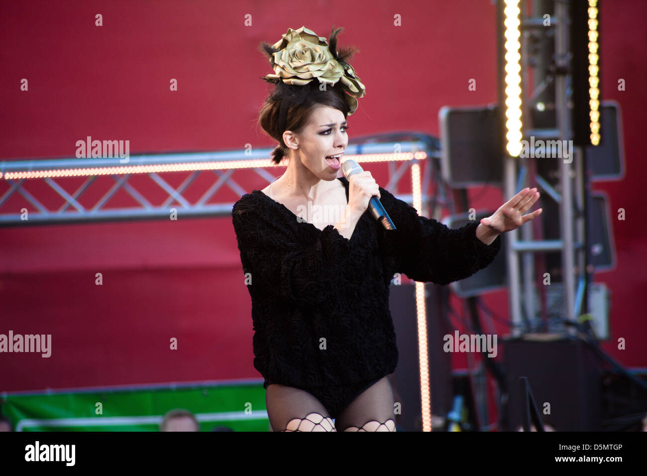 Alina of Frida Gold at public viewing Eurovision Song Contest. Hamburg ...