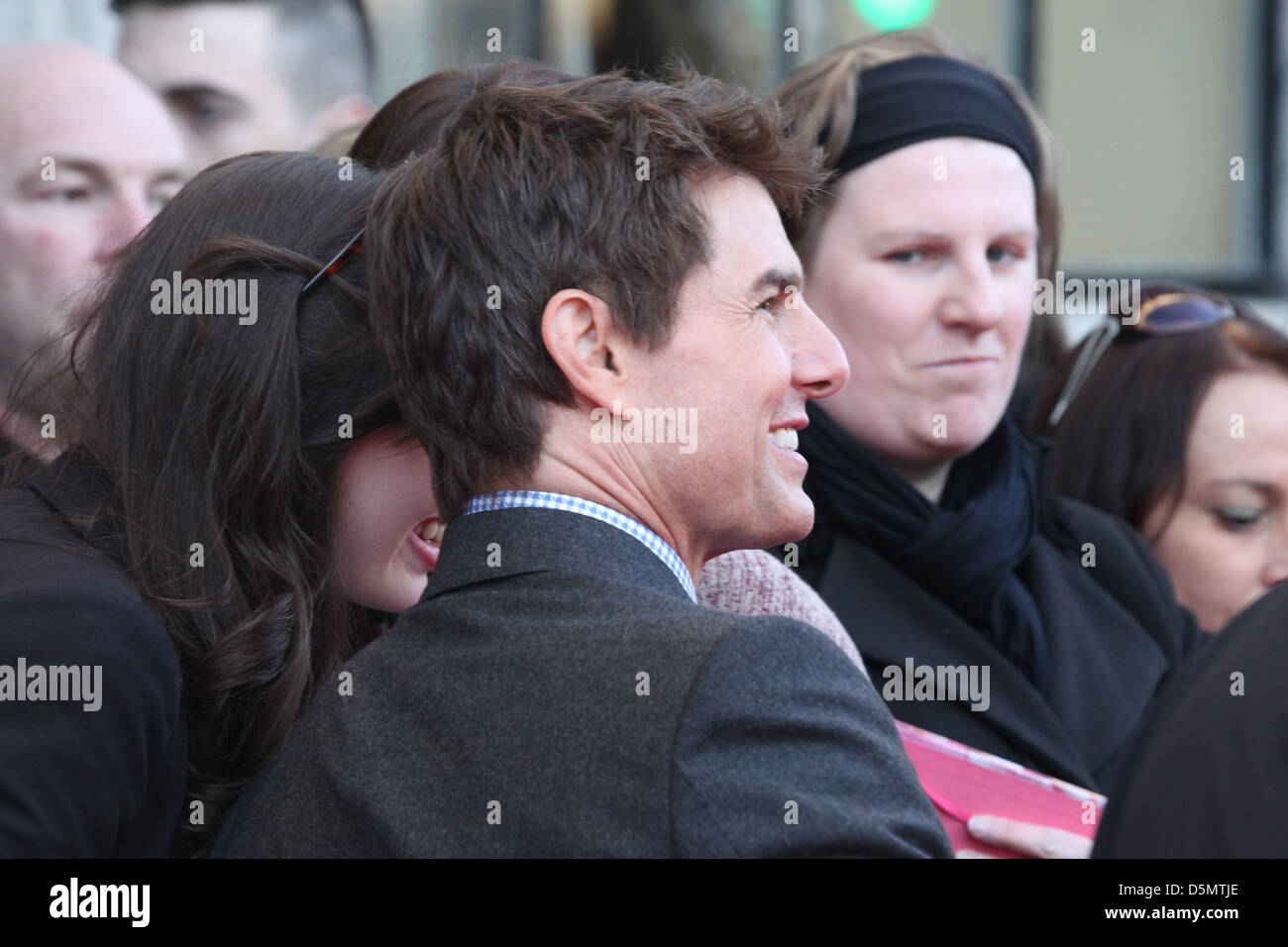 Tom Cruise with fans on the red carpet for the European premiere of ...