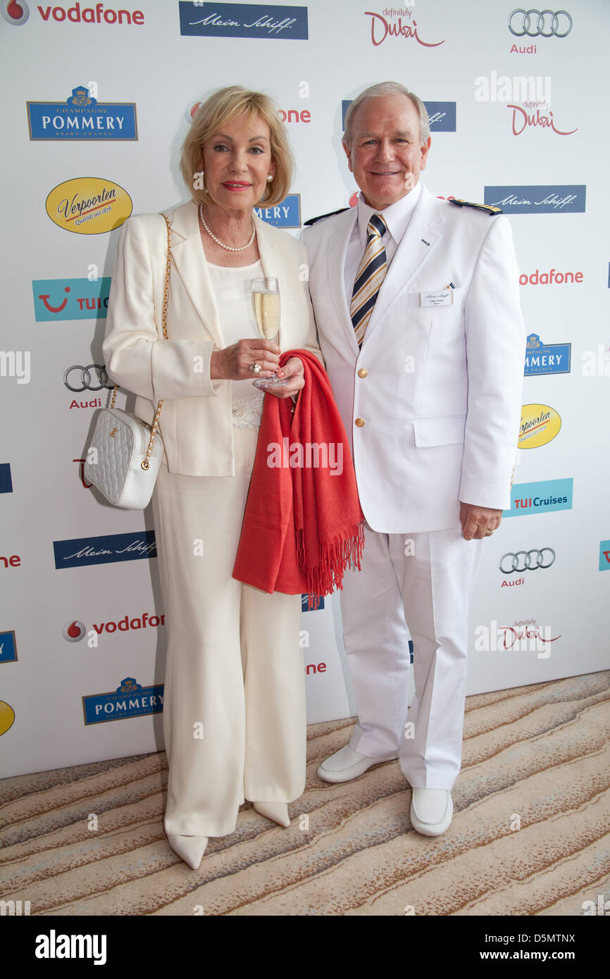 Dagmar Berghoff and Captain Kjell Holm at Mein Schiff 2 launch at ...
