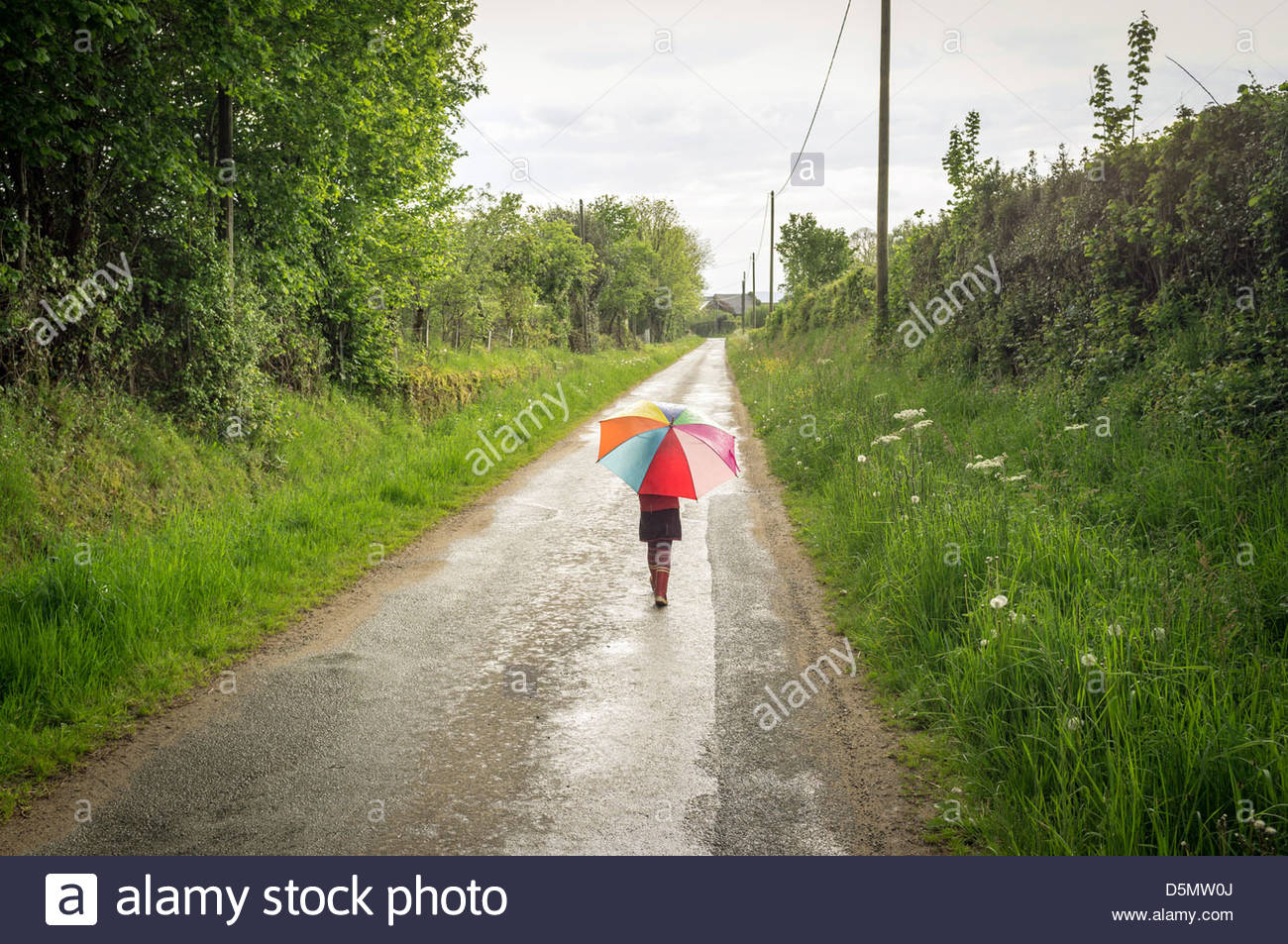 Girl Walking In Rain High Resolution Stock Photography and Images - Alamy