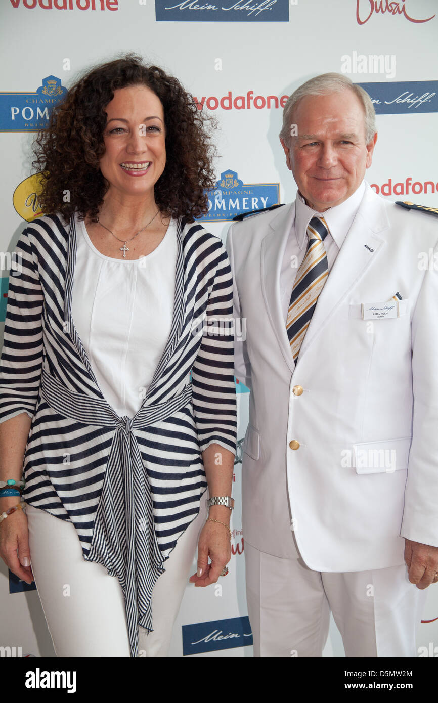 Barbara Wussow and Captain Kjell Holm at Mein Schiff 2 launch at ...