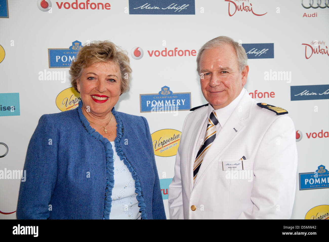 Marie-Luise Marjan and Captain Kjell Holm at Mein Schiff 2 launch at ...