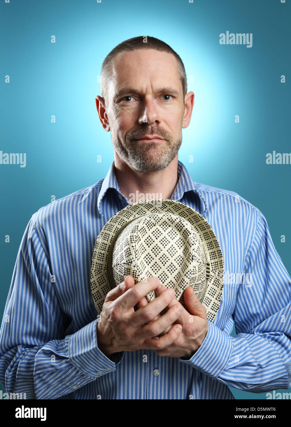 Male portrait fedora smiling hi-res stock photography and images - Alamy