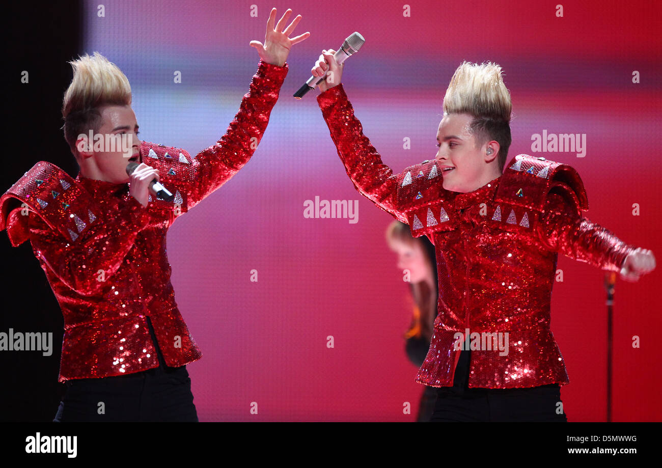 Eurovision Song Contest Second Semi Final Rehearsalscontestants Jedward ...