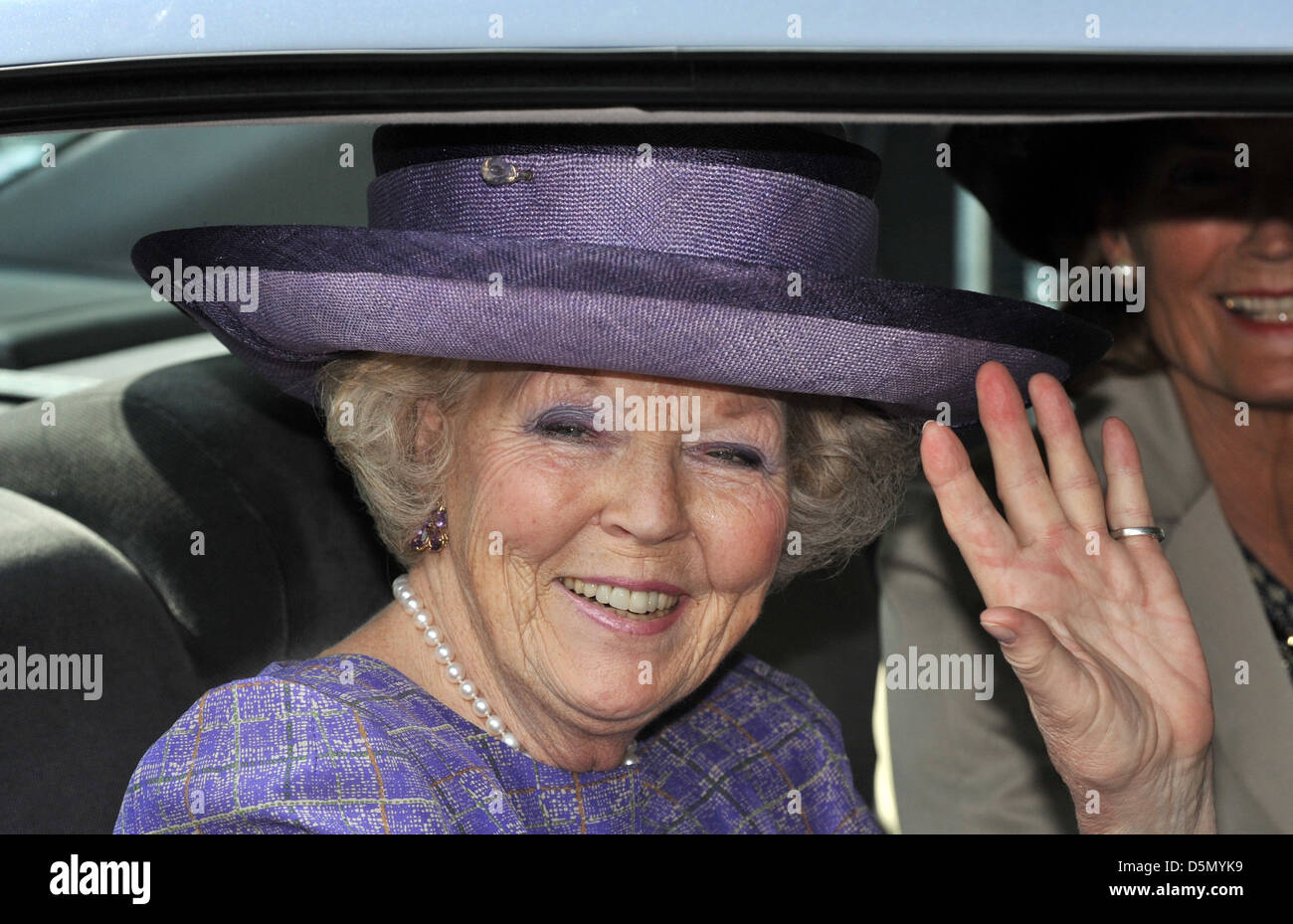 Queen Beatrix of the Netherlands visits the Willem Arntz house, a ...