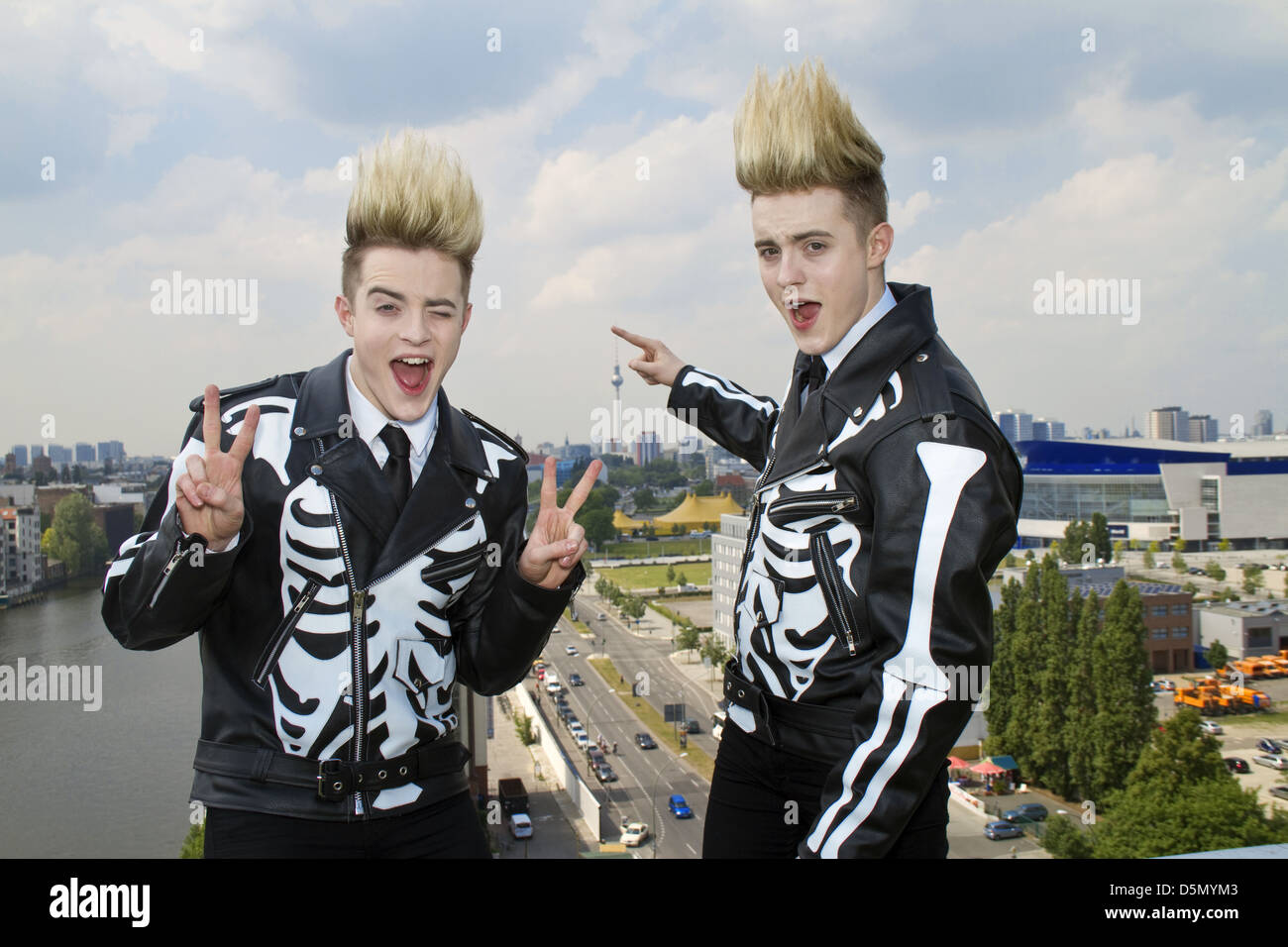 John Grimes and Edward Grimes from Jedward on the roof top of the ...