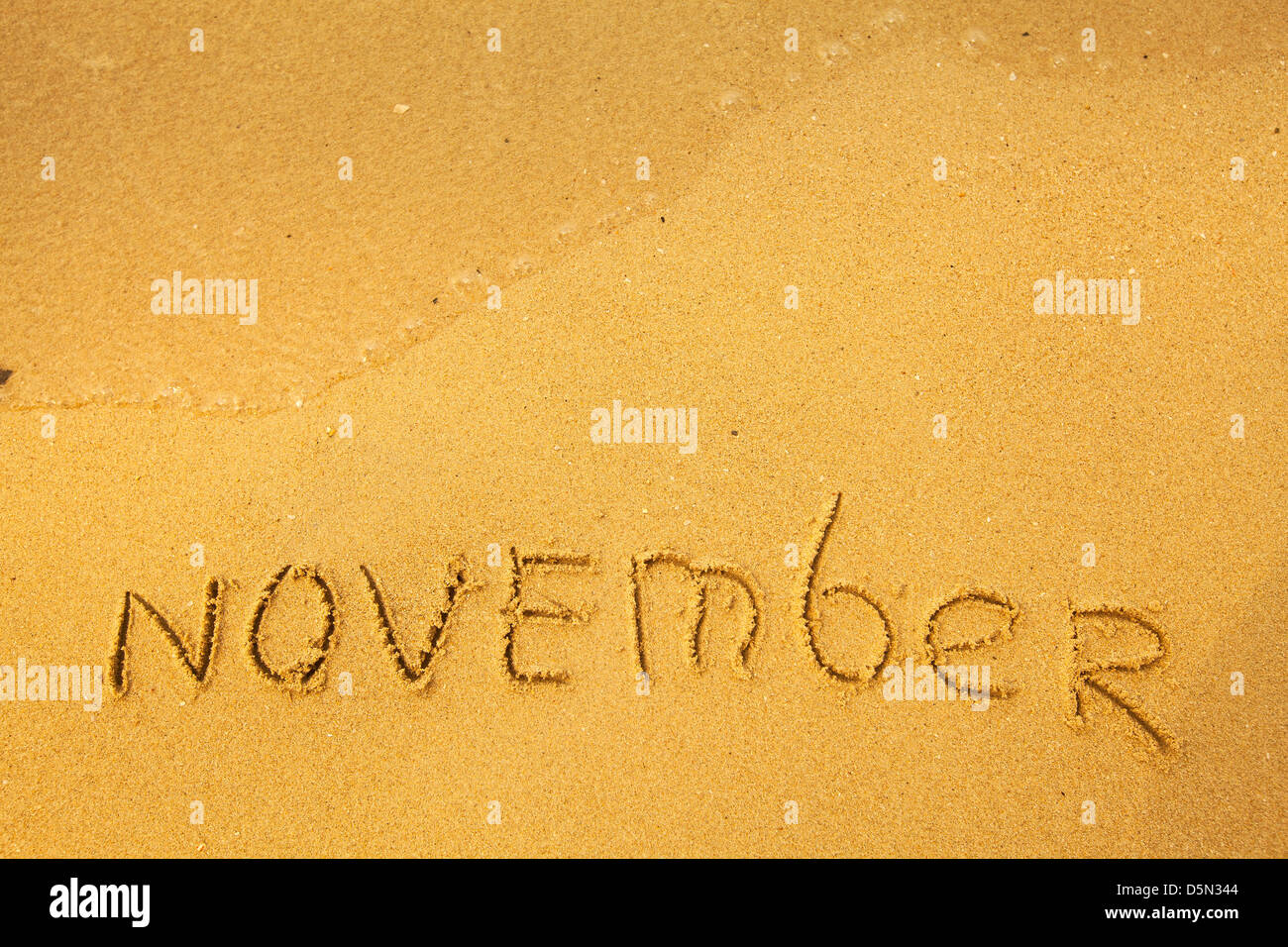 November month text written on hi-res stock photography and images - Alamy