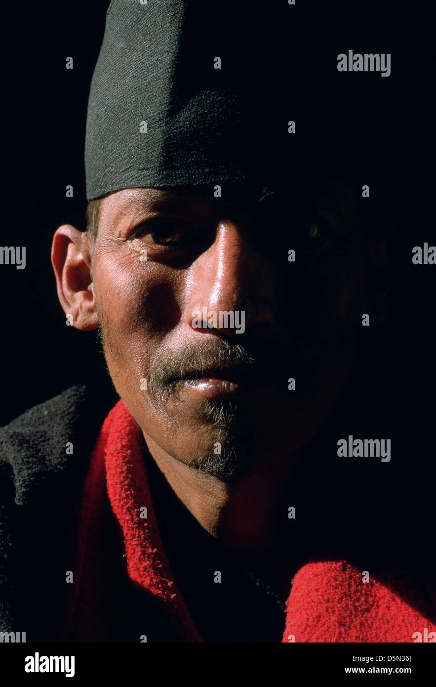 Portrait of a Nepalese man traditionally dressed ( Nepal Stock Photo ...