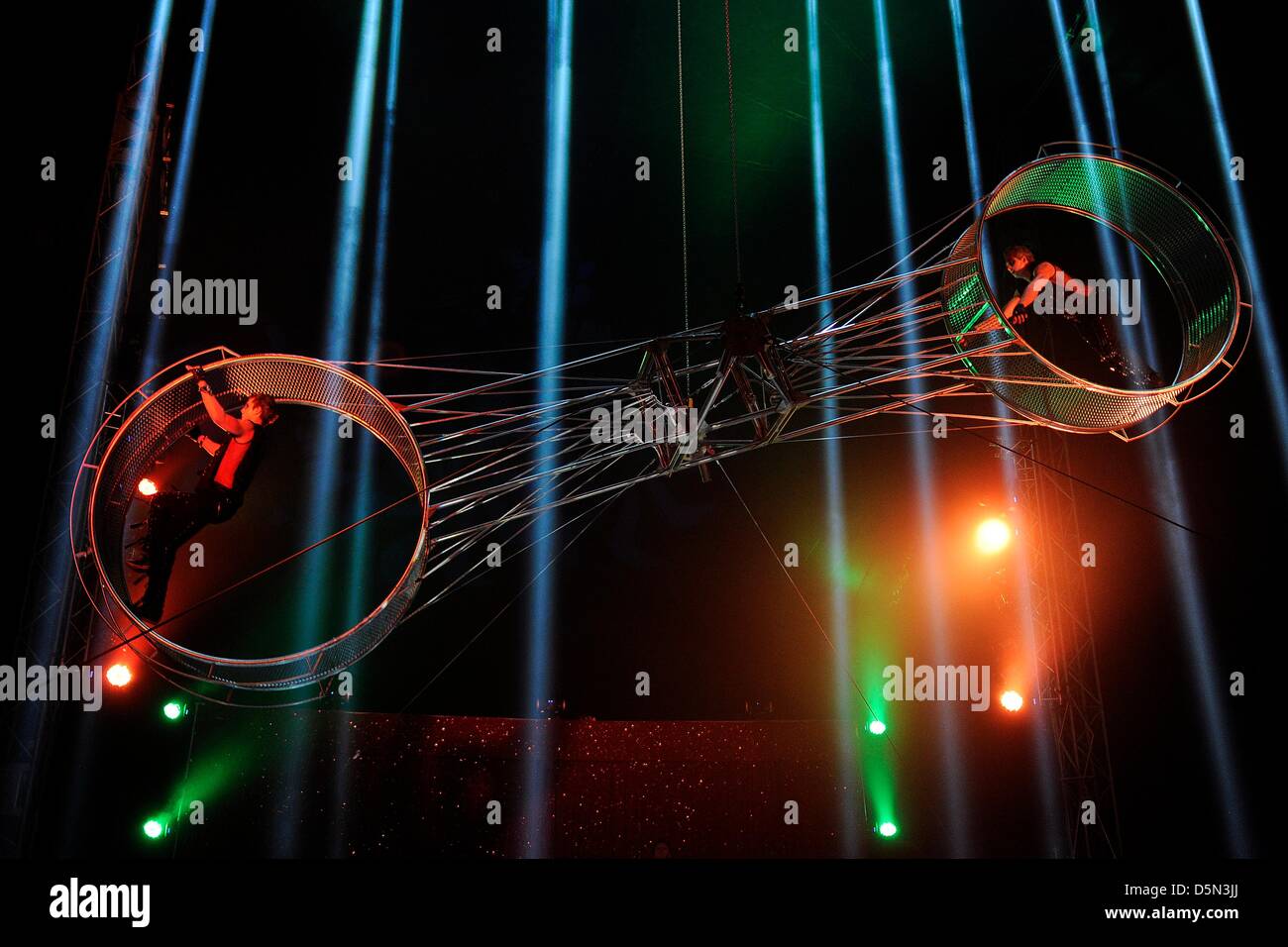 Essen, Germany, 04 April 2013. Circus artists perform their skills with ...