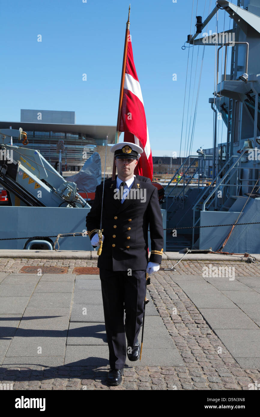 Copenhagen, Denmark. April 4th 2013. Cadets from the Royal Danish Naval ...