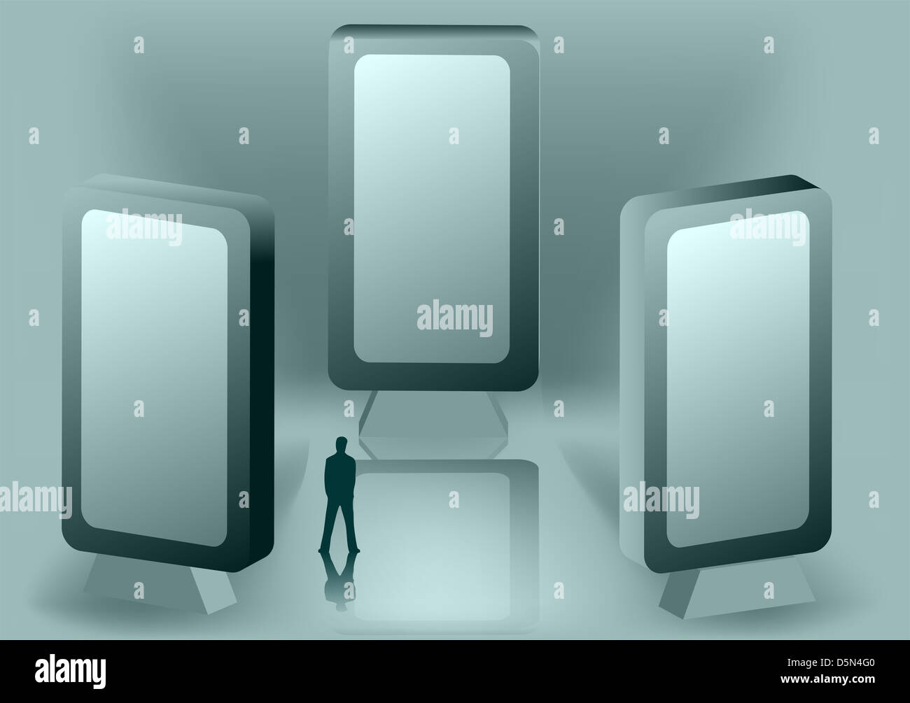 three empty abstract vertical billboards Stock Photo - Alamy