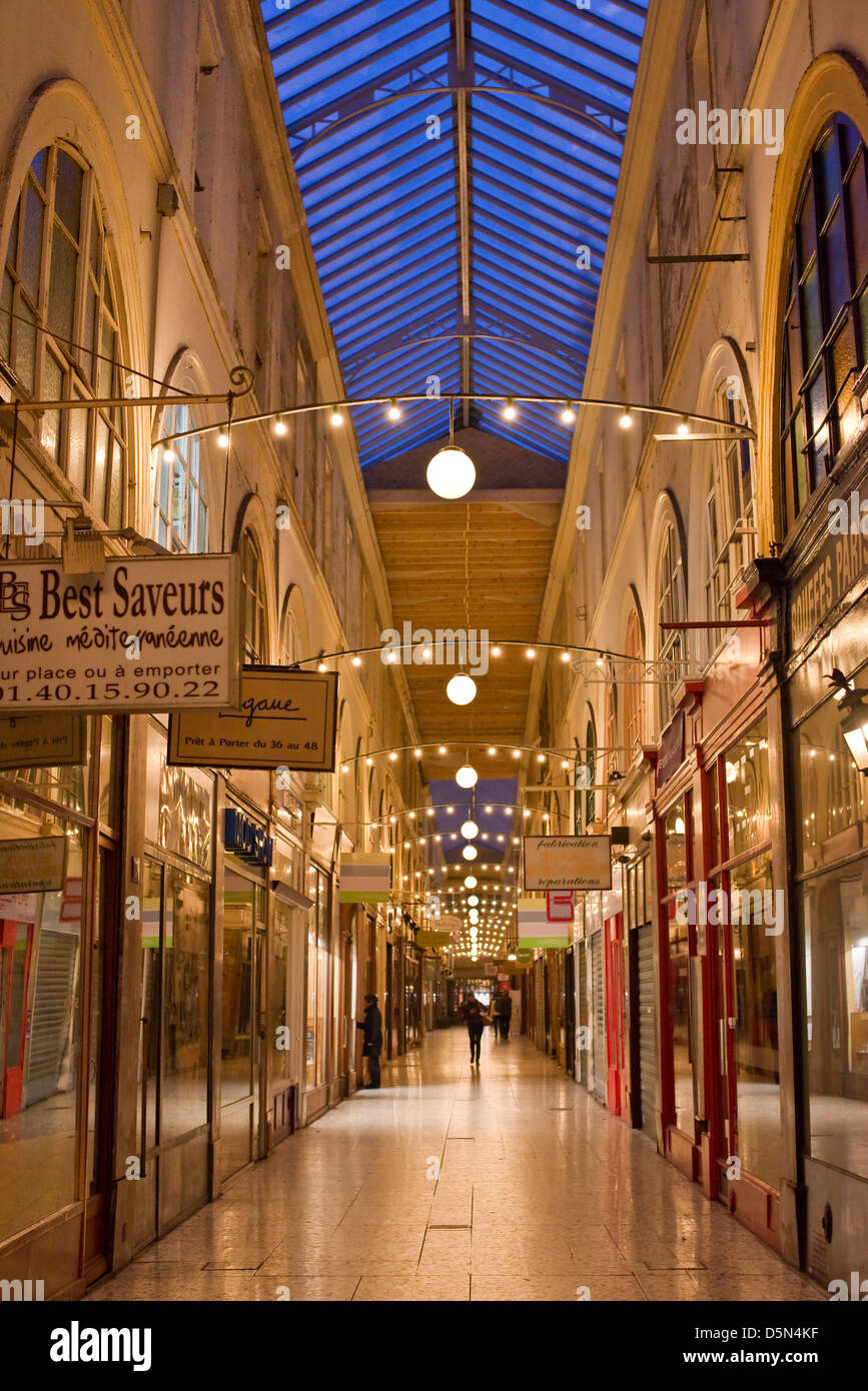 Passage Choiseul by night - Paris, France Stock Photo - Alamy
