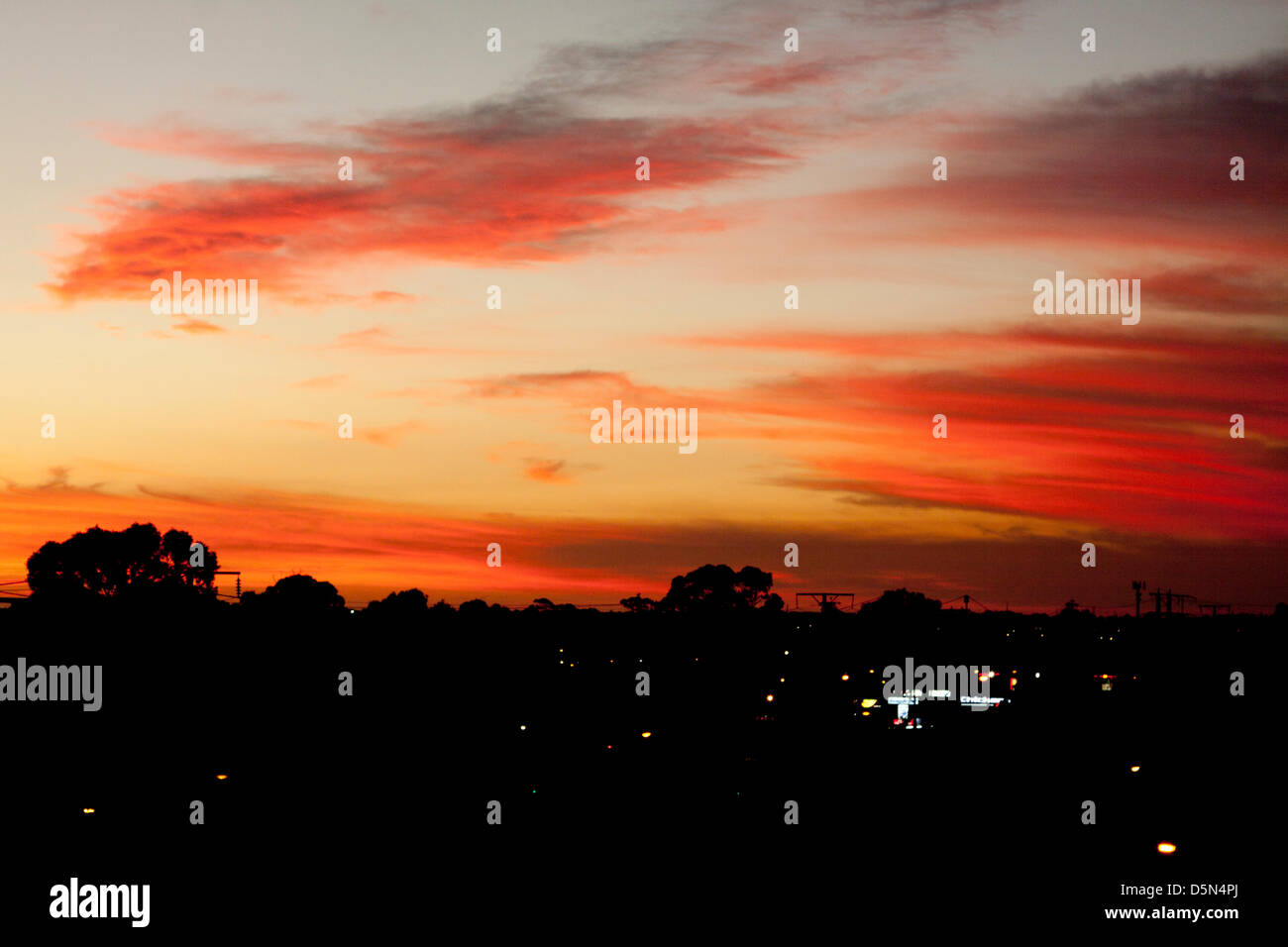 Adelaide Australia. 5th April 2013. Cloud formations against autumn ...