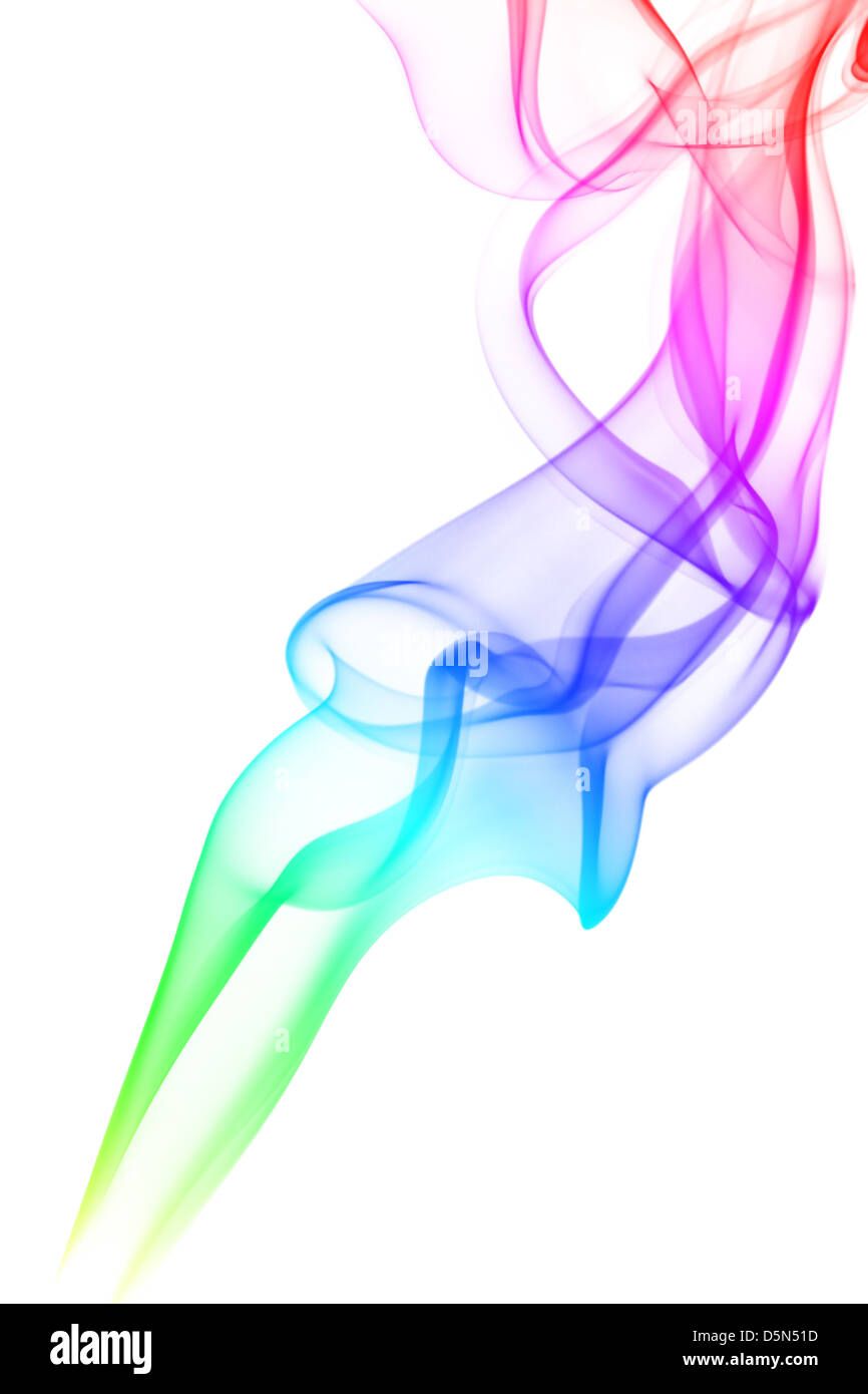 color abstract smoke isolated on white Stock Photo - Alamy