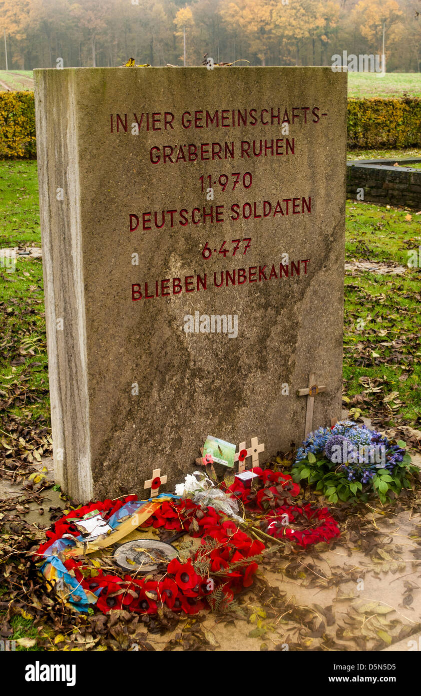 Mass, or communal, grave memorial at Fricourt; The German World War One ...