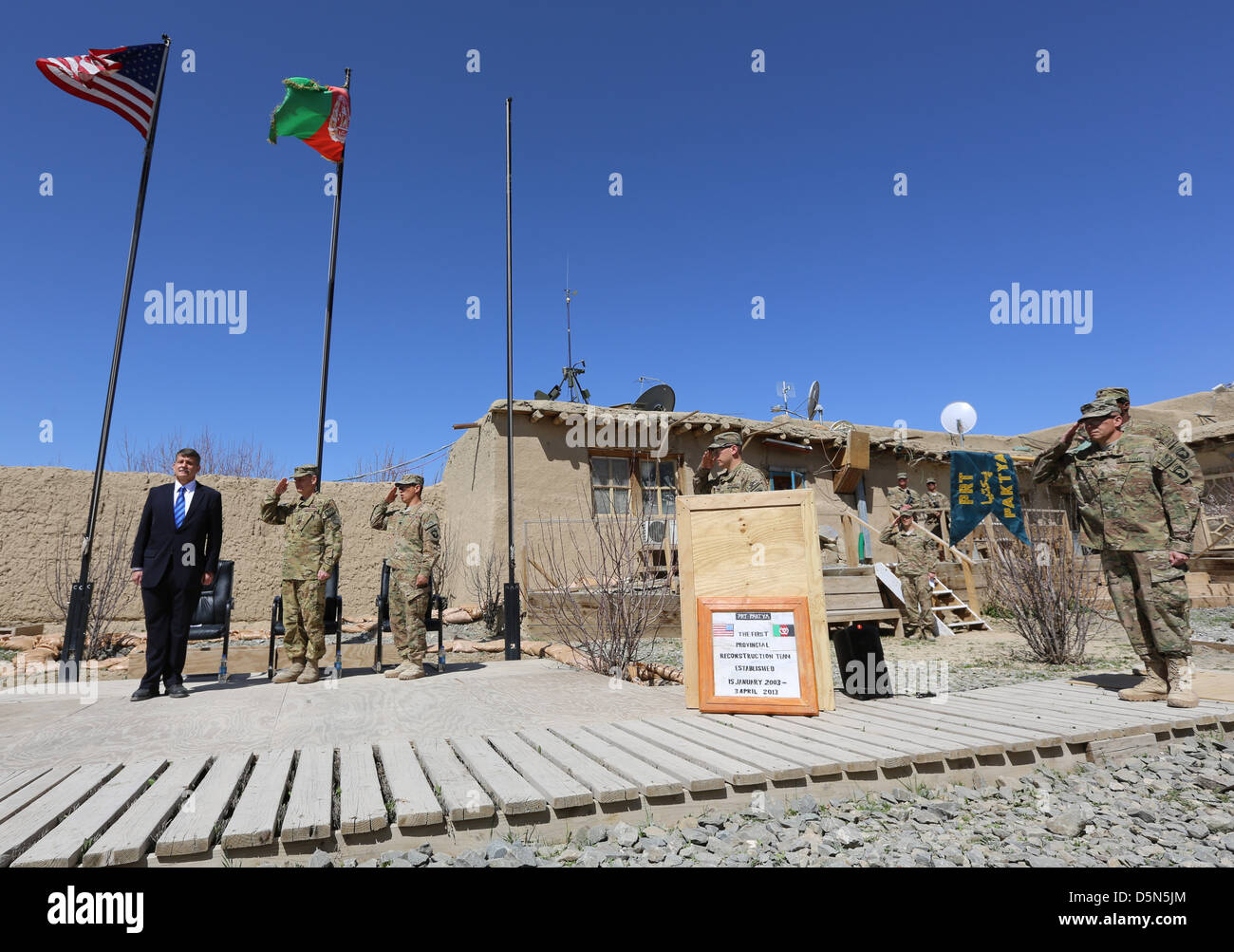 US Ambassador Stephen McFarland (left) during the closing ceremony of ...