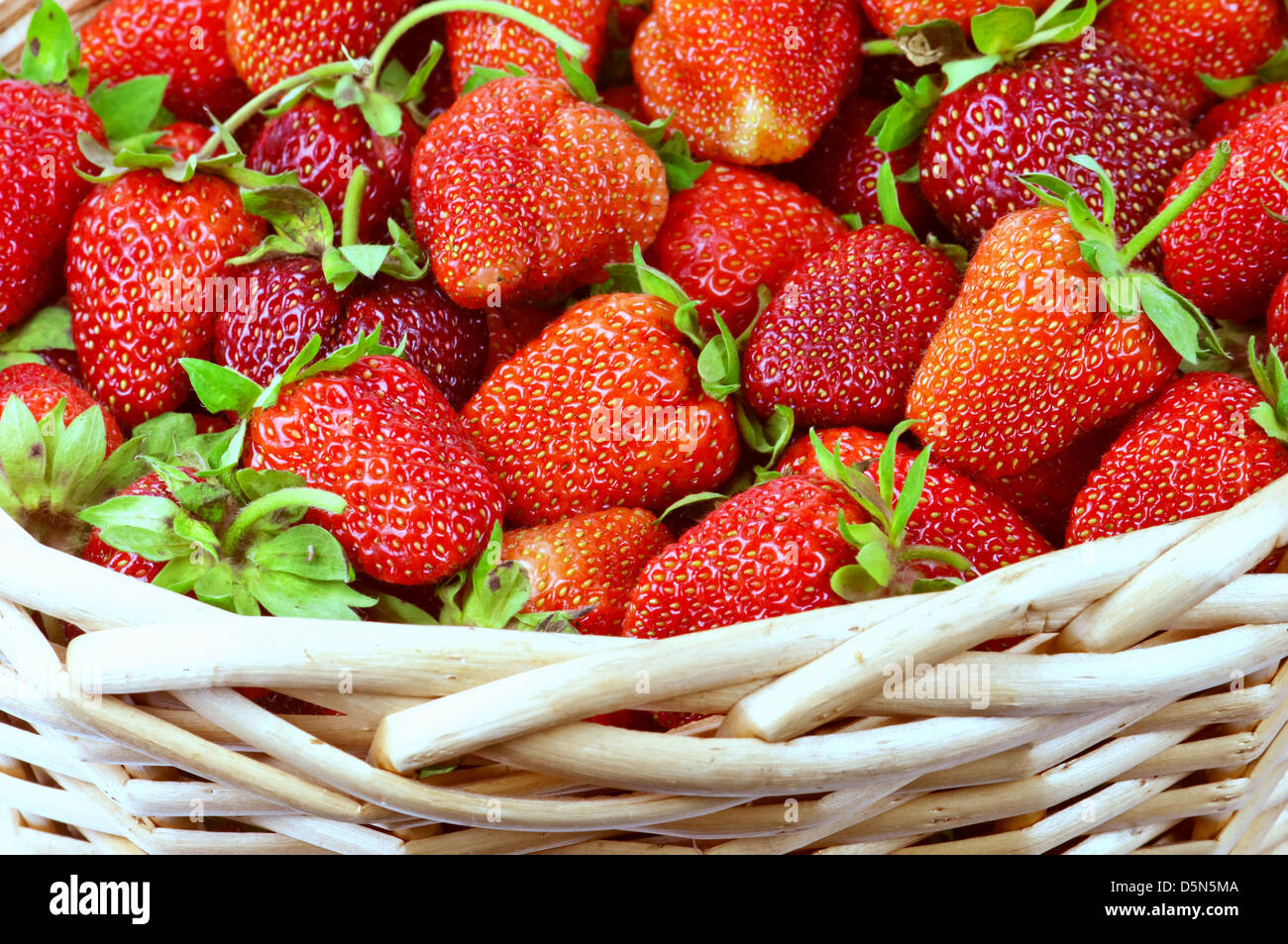 strawberry in basket Stock Photo - Alamy