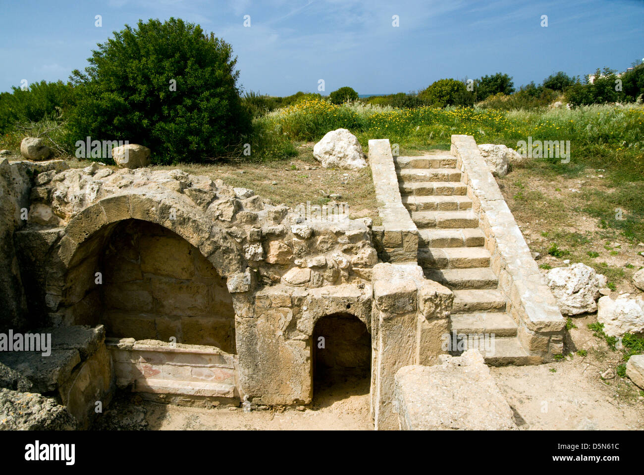 rock carved buildings the garrison camp archaeological park paphos ...