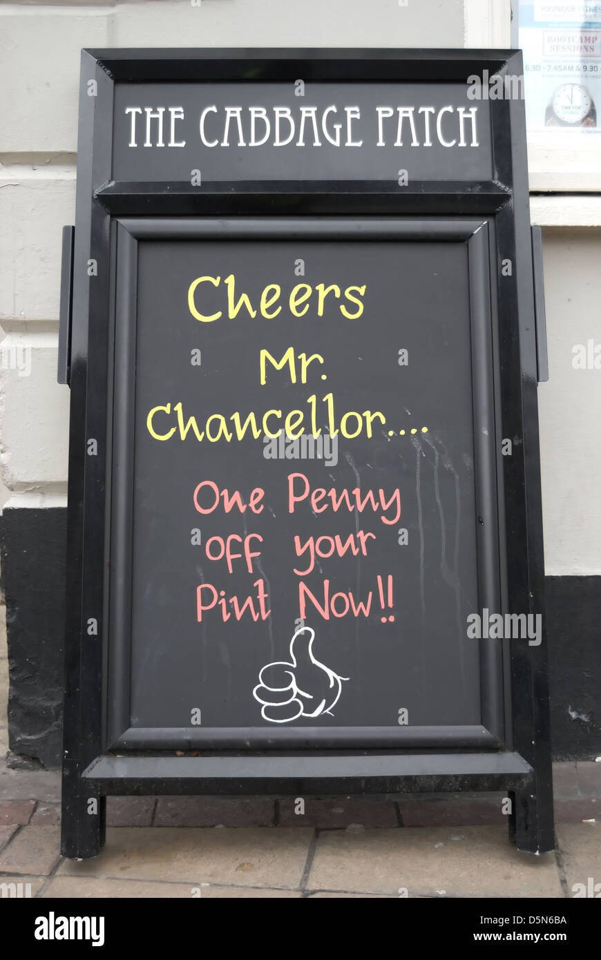 british pub noticeboard following the chancellor's announcement of a ...