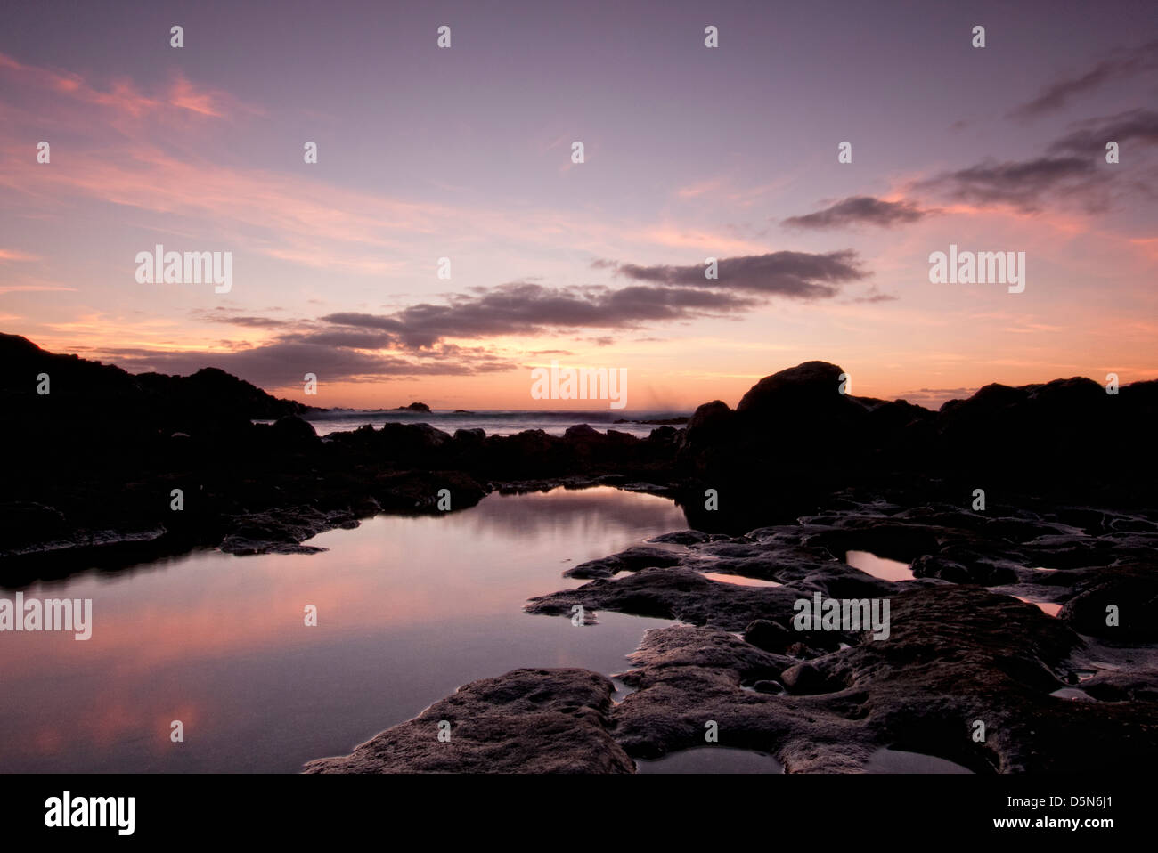 rock pool at sunset Stock Photo - Alamy