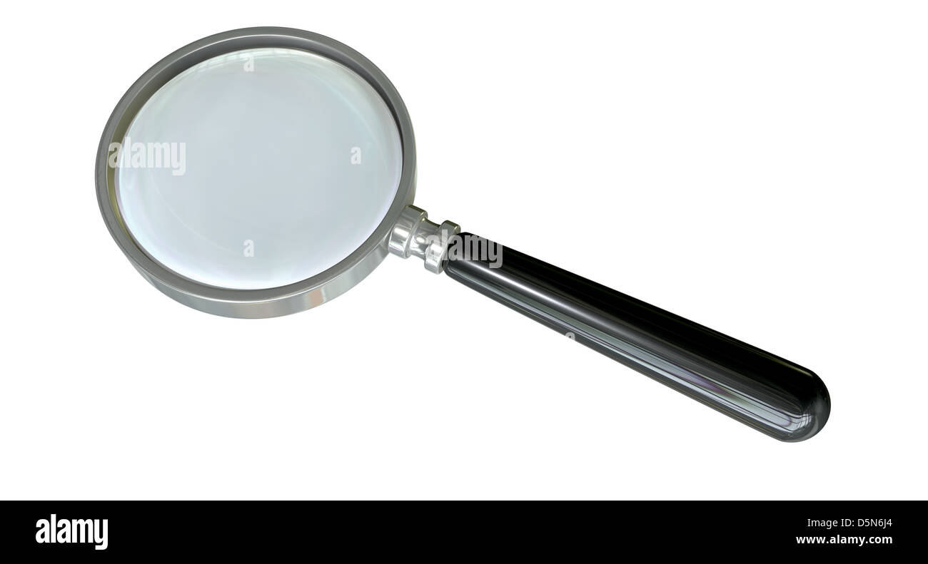 A regular glass magnifying glass on an isolated background Stock Photo ...