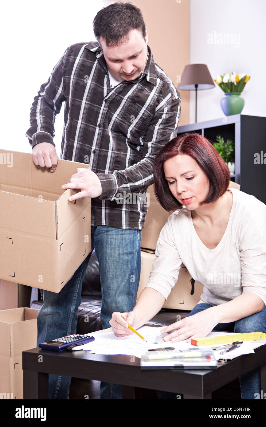 couple by planning of moving into a new home Stock Photo - Alamy