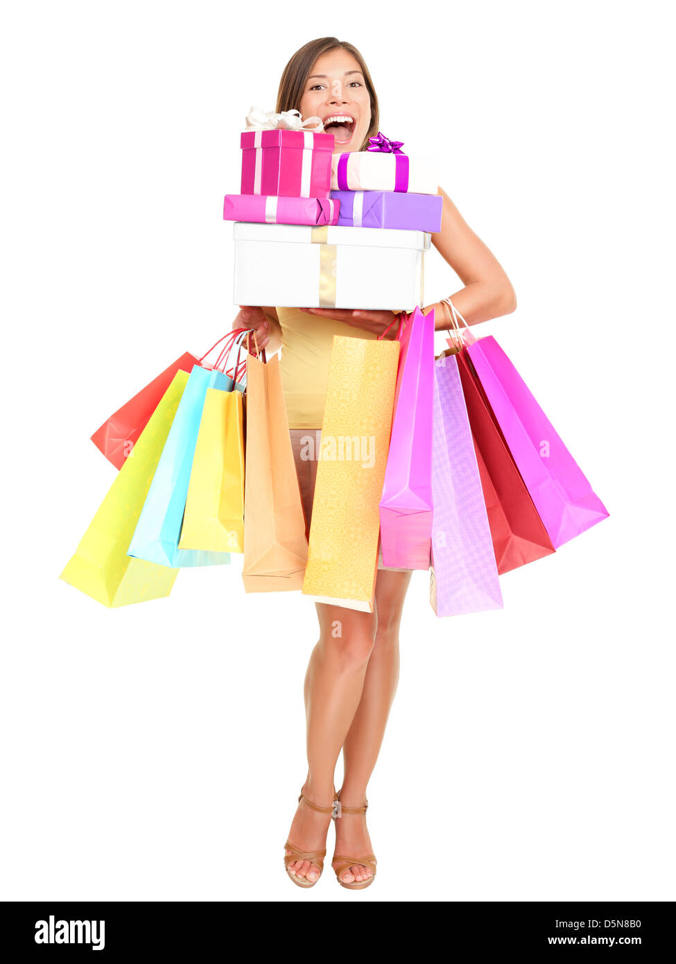 Shopping spree many bags hi-res stock photography and images - Alamy