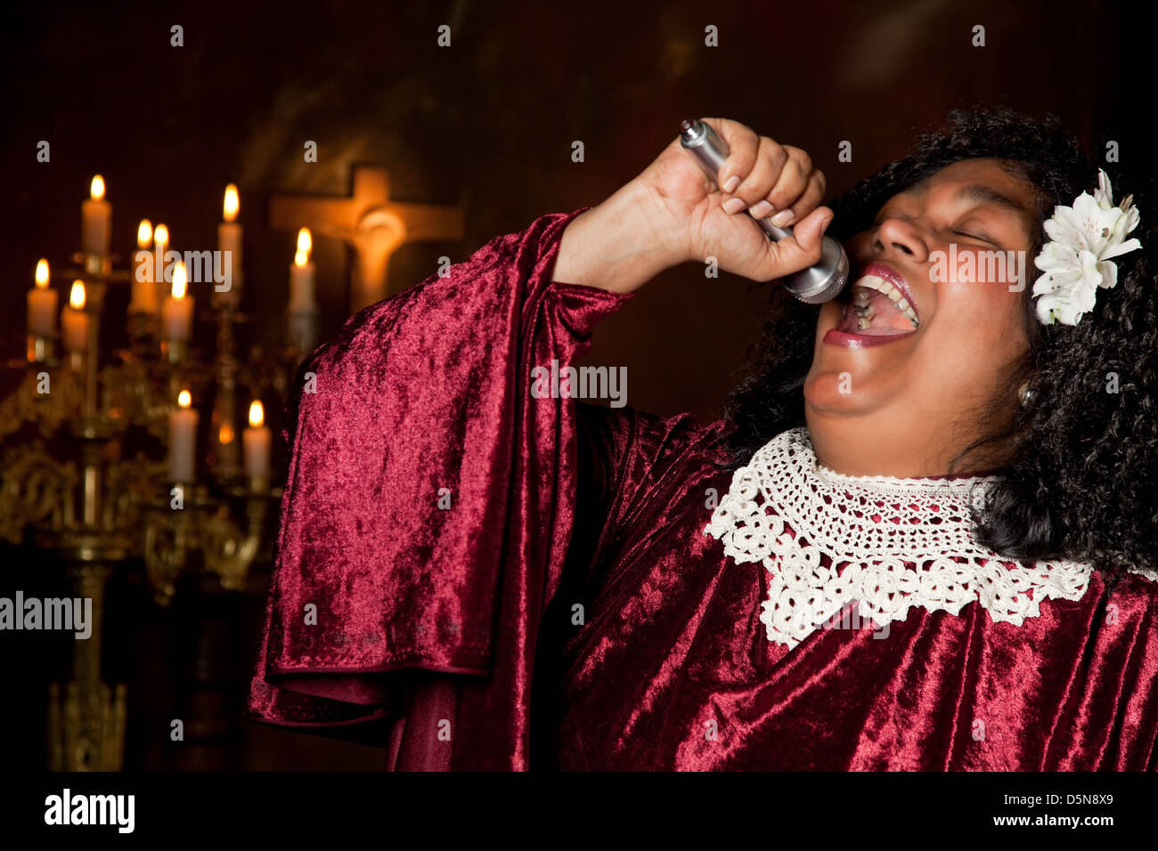 Negro spiritual gospel singer singing a hymn Stock Photo - Alamy