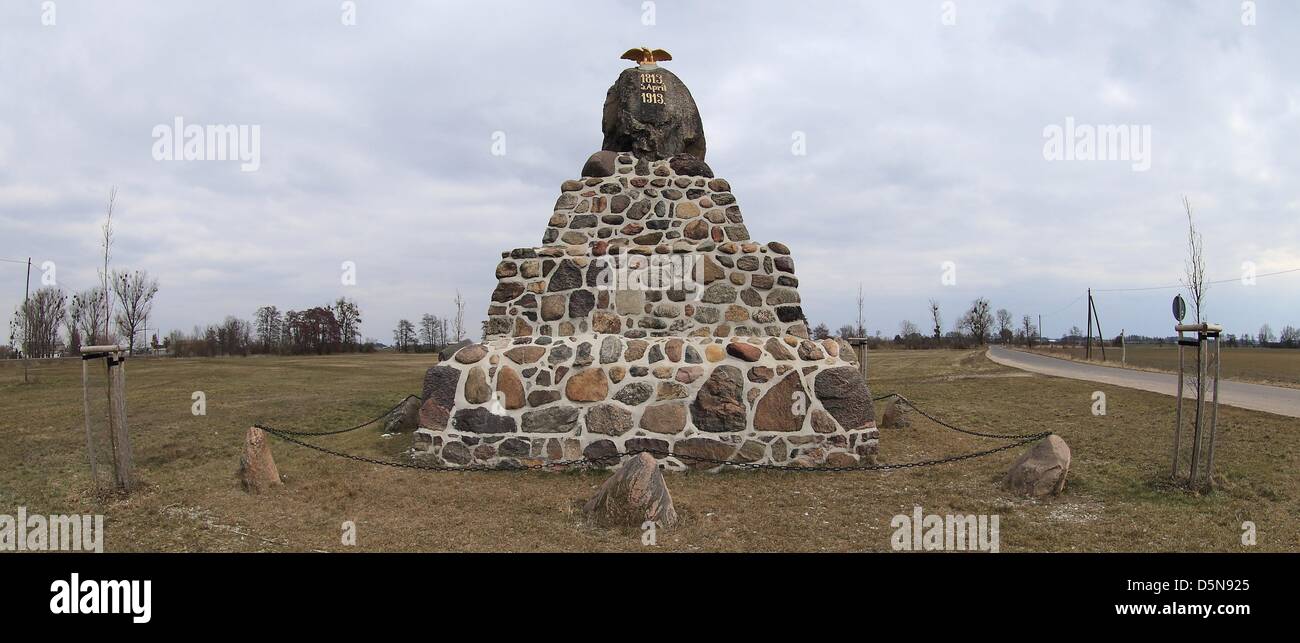 View of the monument of the Battle of Moeckern in Vehlitz, Germany, 03 ...