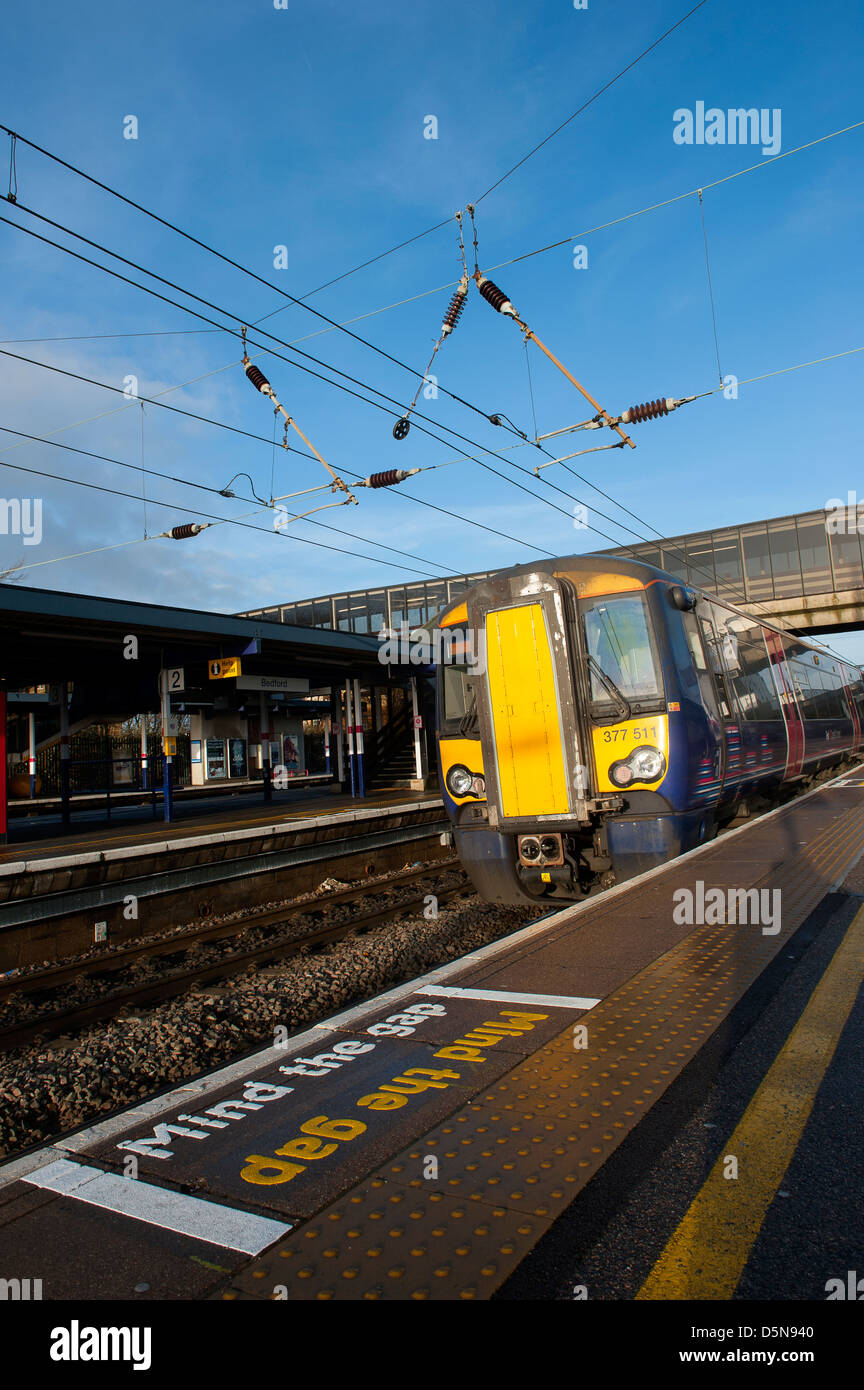 Passenger train in First Capital Connect livery waiting at Bedford ...