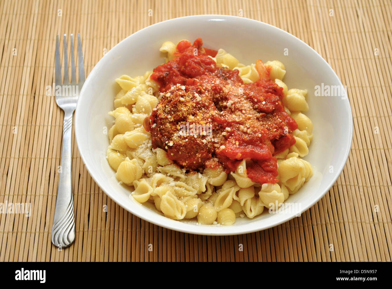 Served Pasta Dinner Stock Photo - Alamy