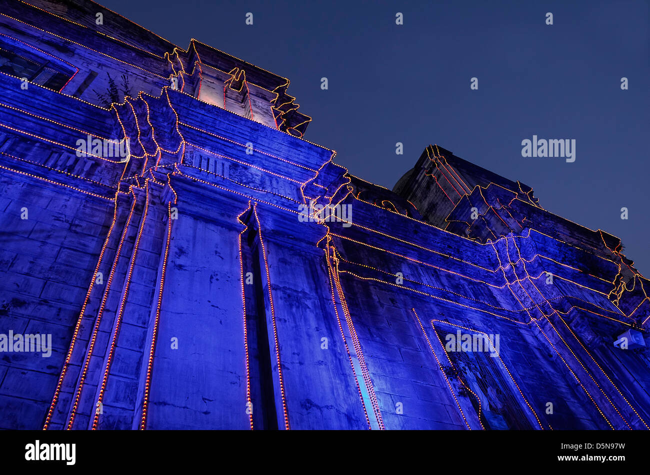 The Imus Cathedral in Imus, Cavite, Philippines, lit for Christmas ...