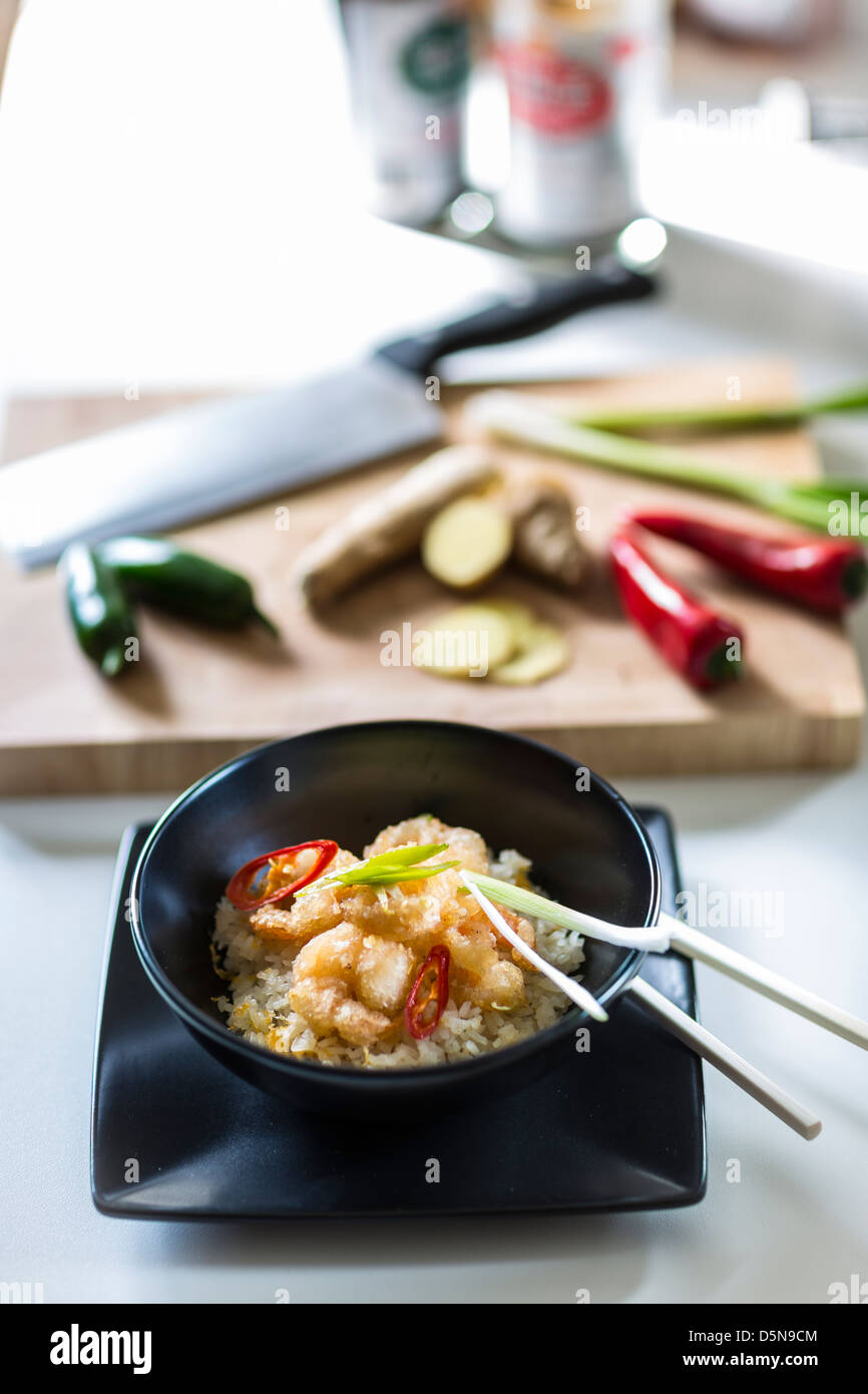 Spicy Battered King Prawns Stock Photo - Alamy