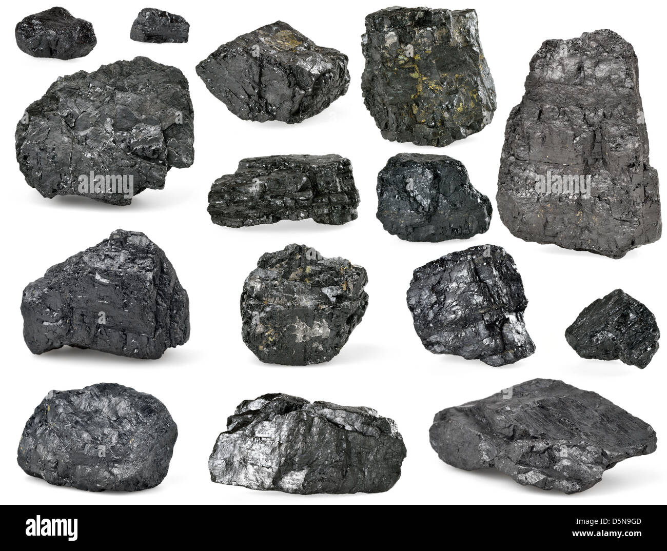 Set of coals isolated on white background Stock Photo - Alamy