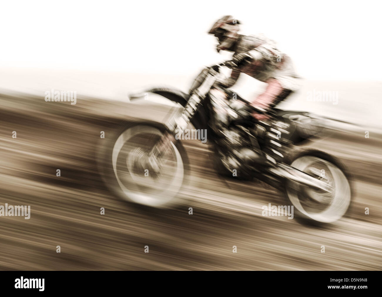 Championship of motocross, side view of sportsmen driving motorcycle ...