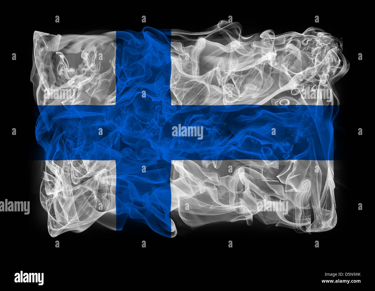 The flag of Finland consists of a smoke Stock Photo - Alamy
