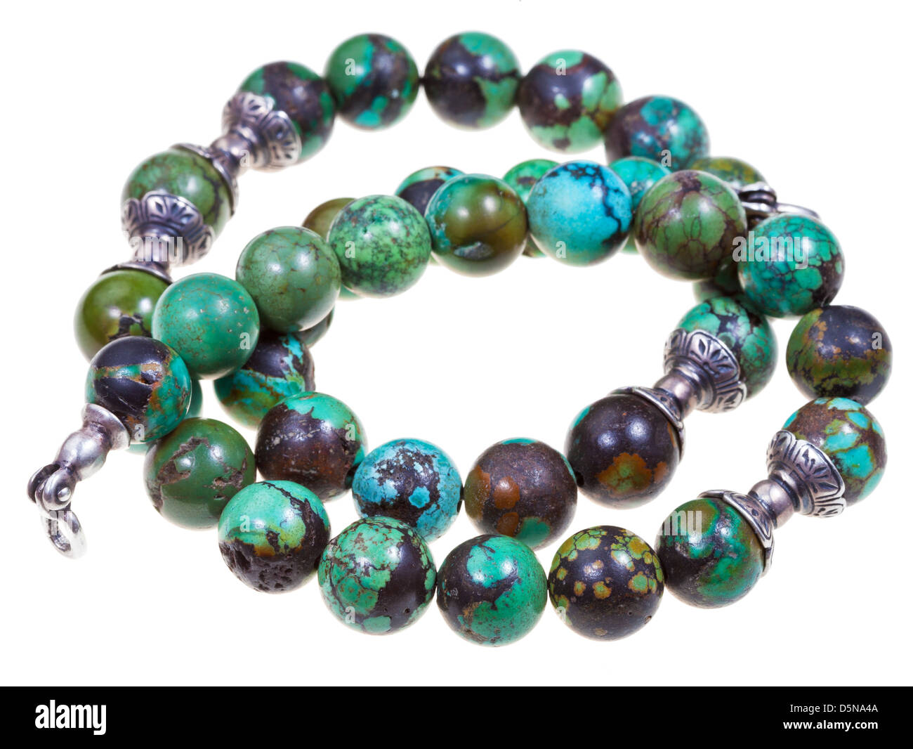 old turquoise woman necklace isolated on white background Stock Photo ...