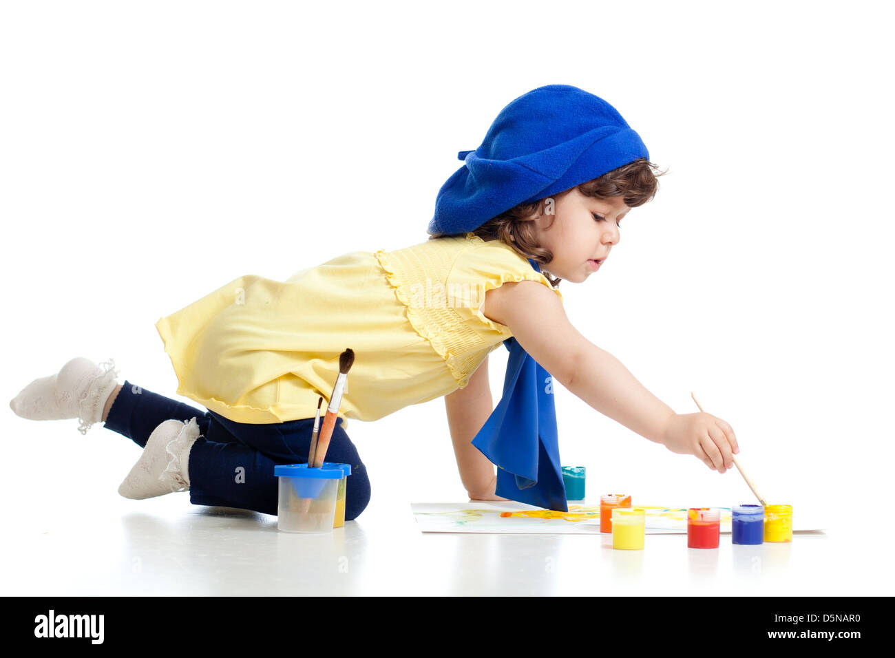 adorable artist kid drawing and painting Stock Photo - Alamy